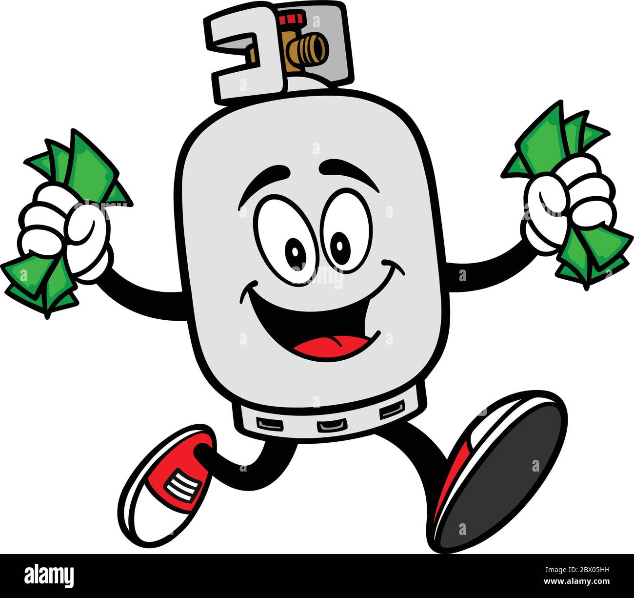 Propane Tank with Money- A Cartoon Illustration of a Propane Tank with ...