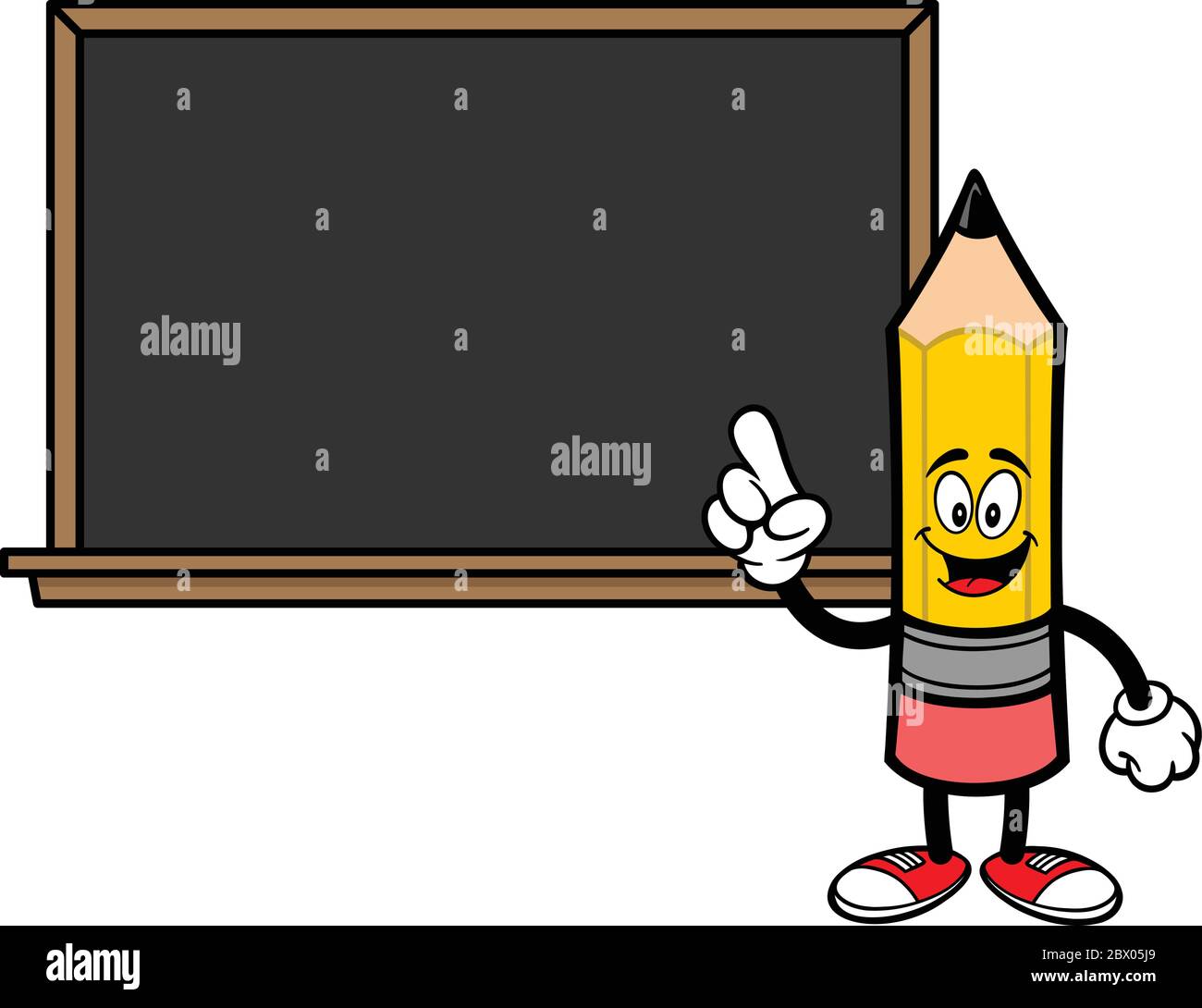 School Pencil with Blackboard- A Cartoon Illustration of a School ...