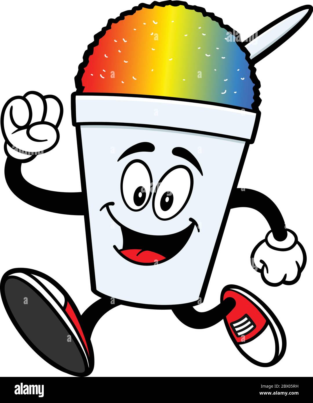 Shaved Ice Run- A Cartoon Illustration of a Shaved Ice Running Stock ...