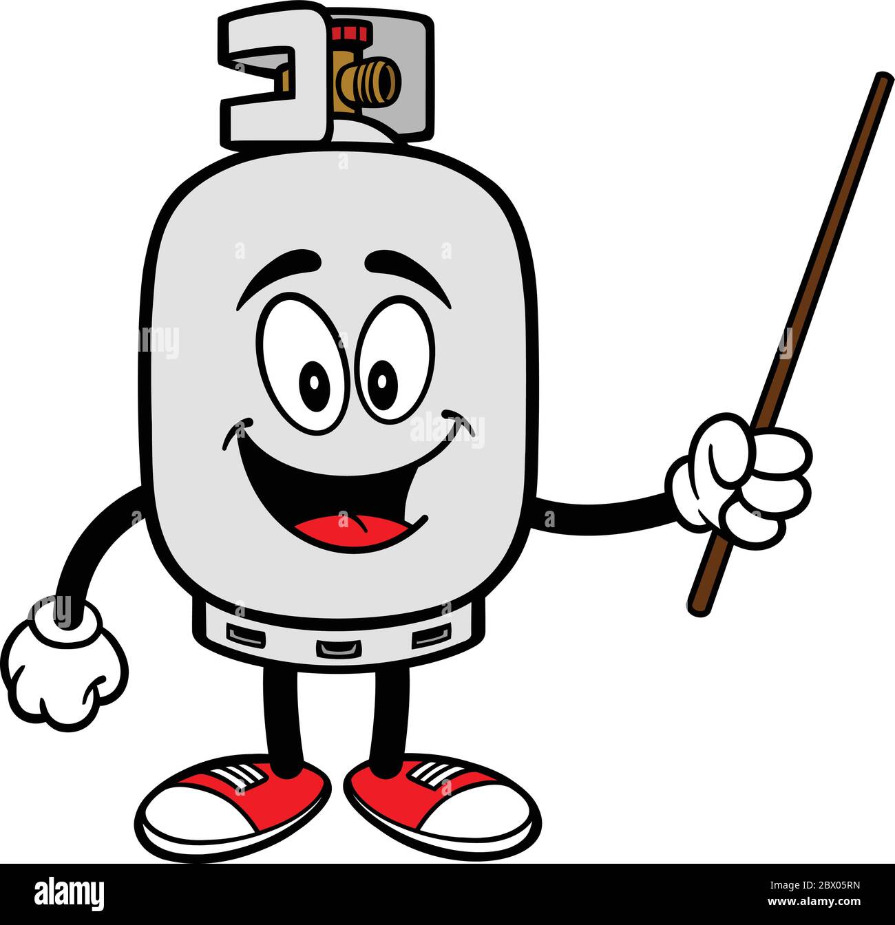 Propane Tank with Pointer- A Cartoon Illustration of a Propane Tank ...