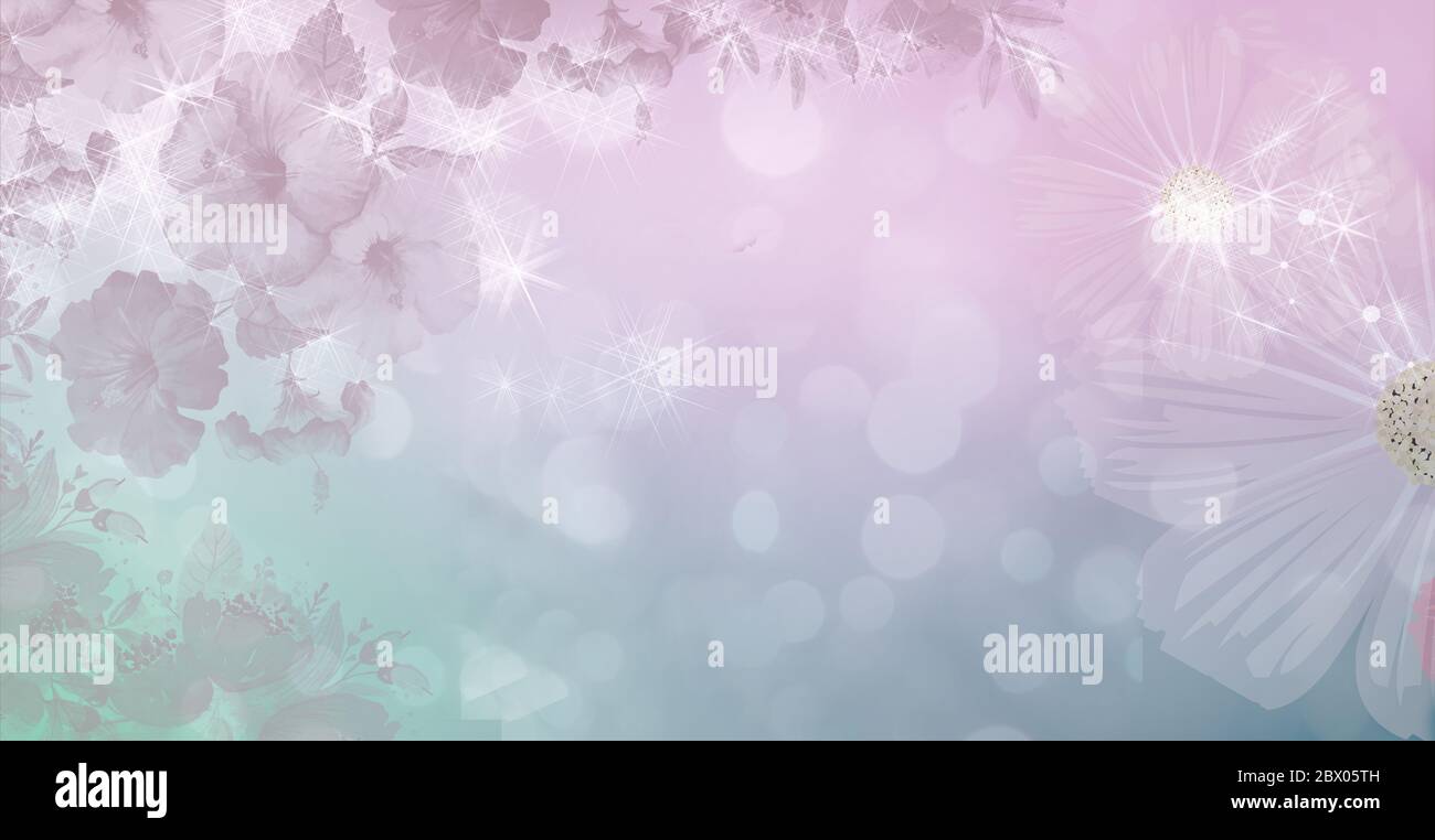 Abstract background with a picture of flowers in pastel colors Stock ...