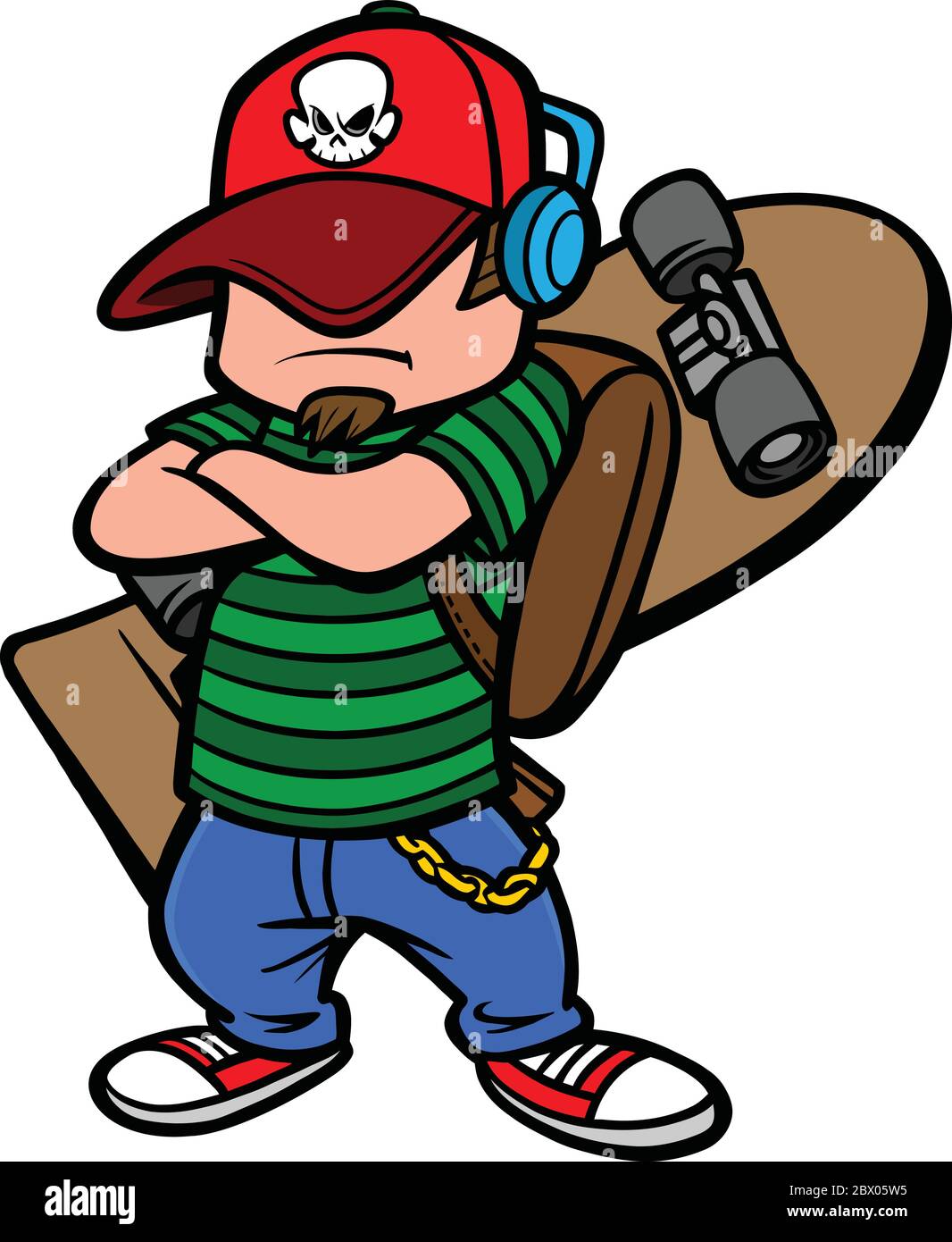 Skate Punk- A Cartoon Illustration of a Skate Punk Stock Vector Image ...