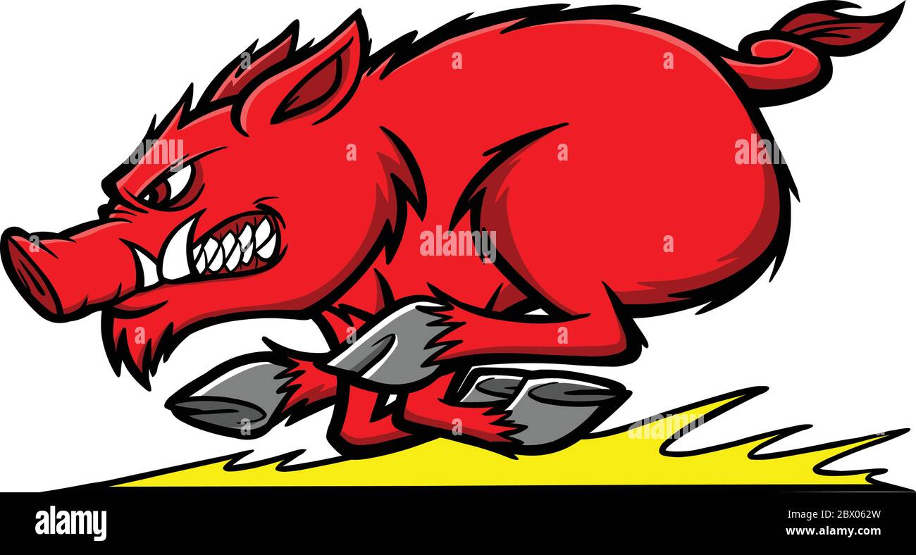 Razorback Run- An Illustration of a Razorback Running Stock Vector ...