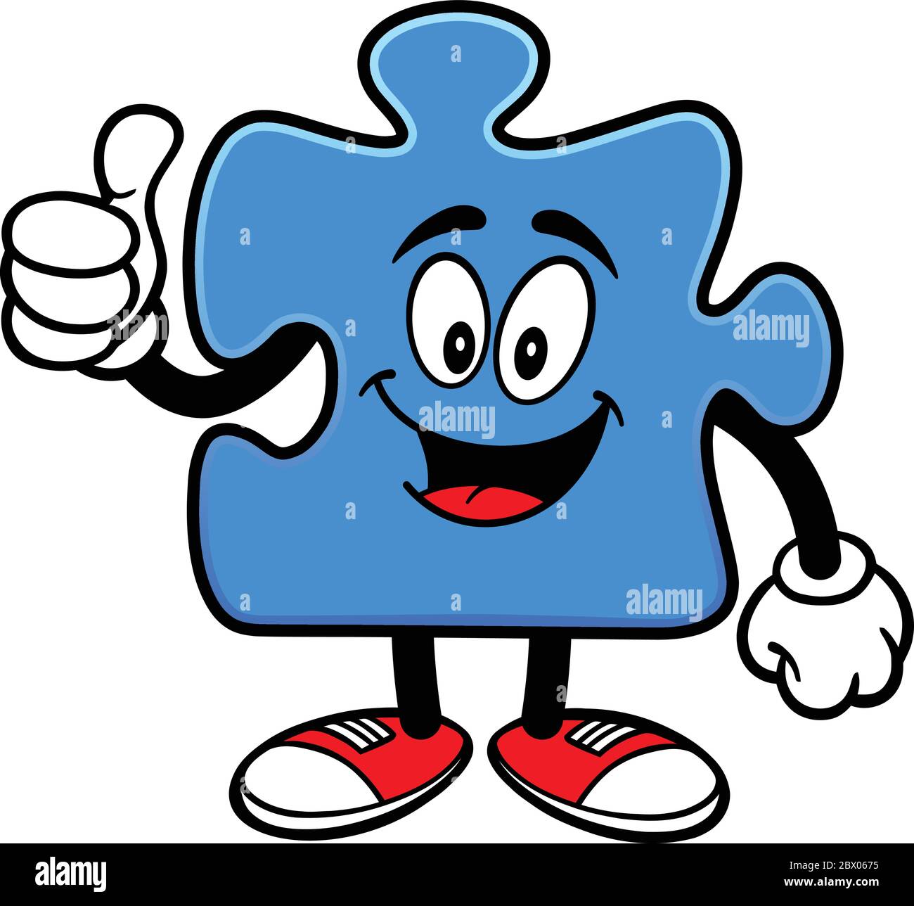 Puzzle with Thumbs Up- A Cartoon Illustration of a Puzzle with a Thumbs ...