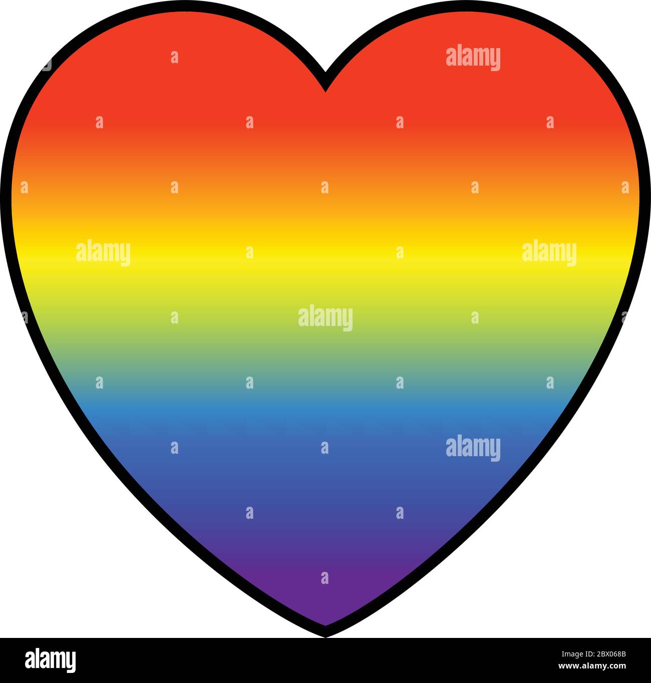 Rainbow Heart- An Illustration of a Rainbow Heart Stock Vector Image ...
