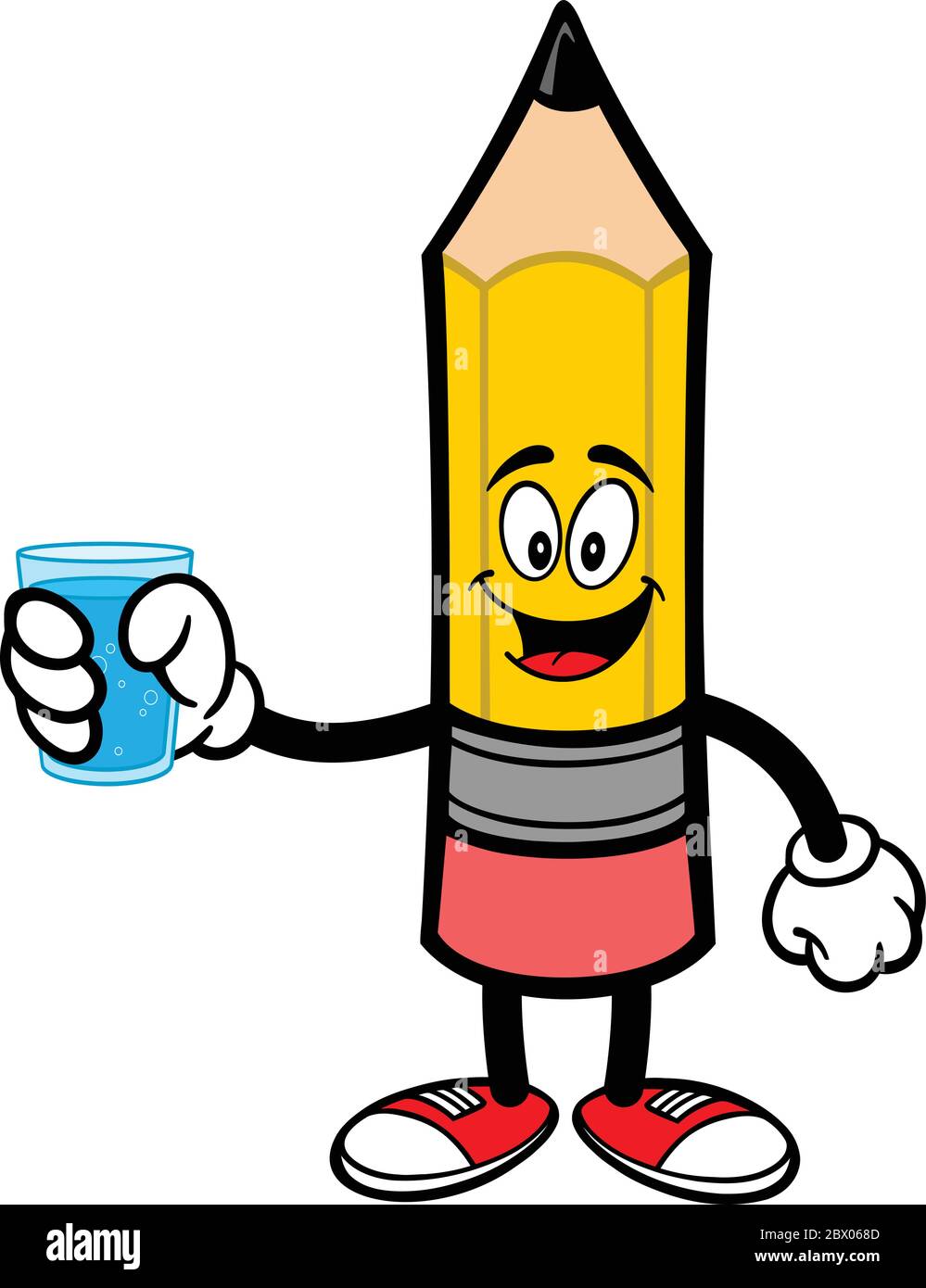 Pencil with Water- A Cartoon Illustration of a Pencil with Water Stock ...