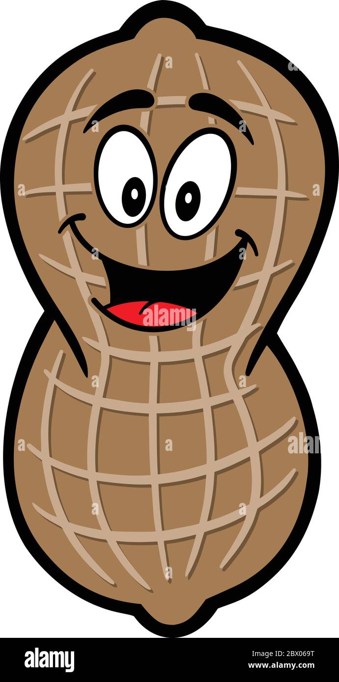 Peanut Mascot- A Cartoon Illustration of a Peanut Mascot Stock Vector ...