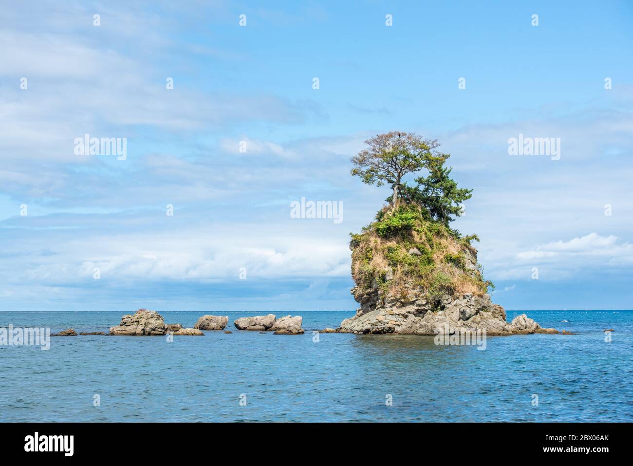 Toyama Bay is a bay located on the Amaharashi Coast,Onnaiwa Rock is a ...