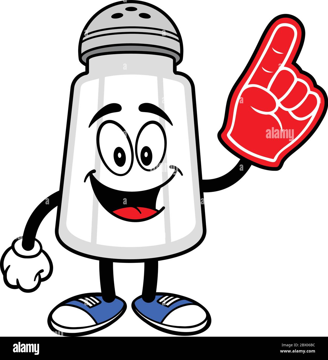 Salt Shaker with Foam Finger- A Cartoon Illustration of a Salt Shaker ...