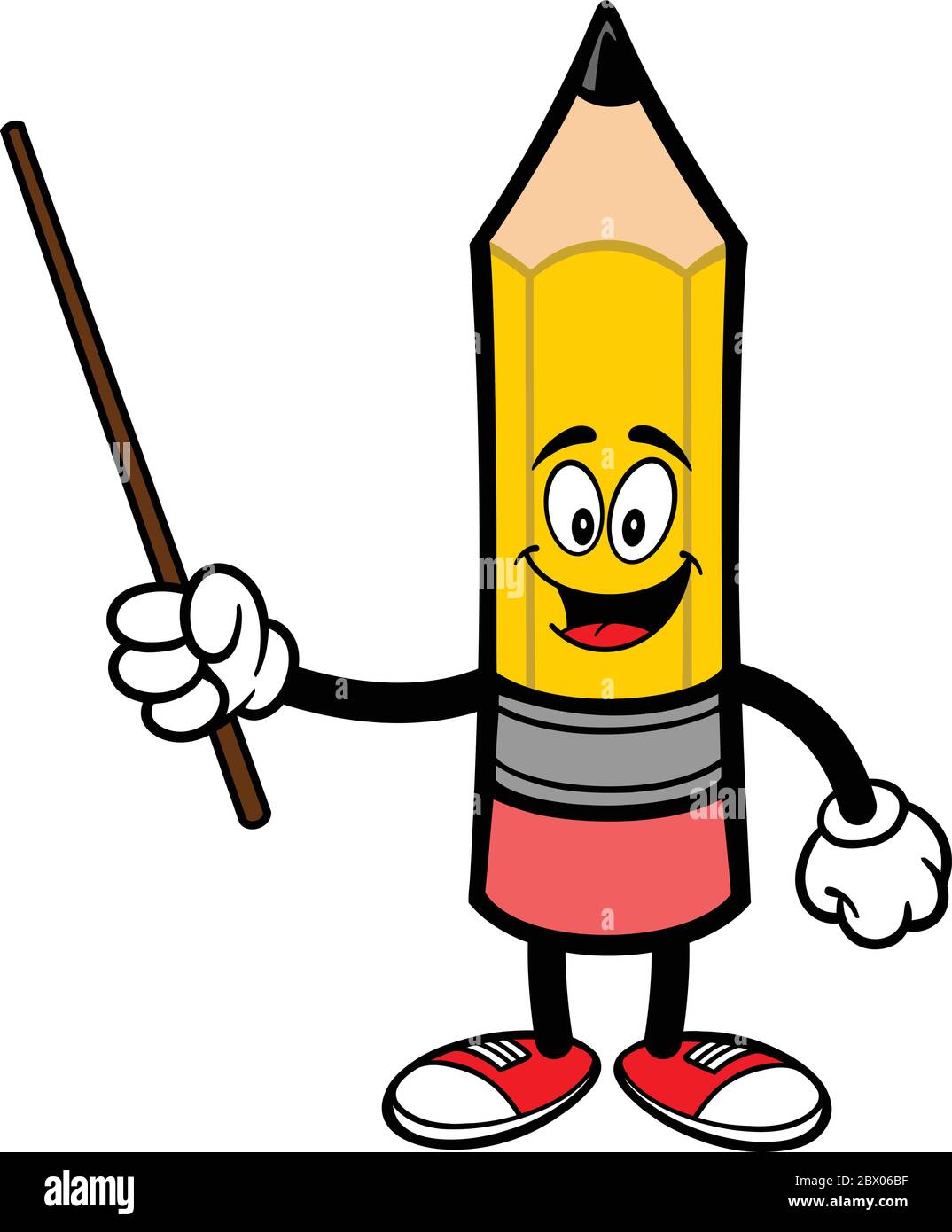 Pencil with Pointer- A Cartoon Illustration of a Pencil with a Pointer ...