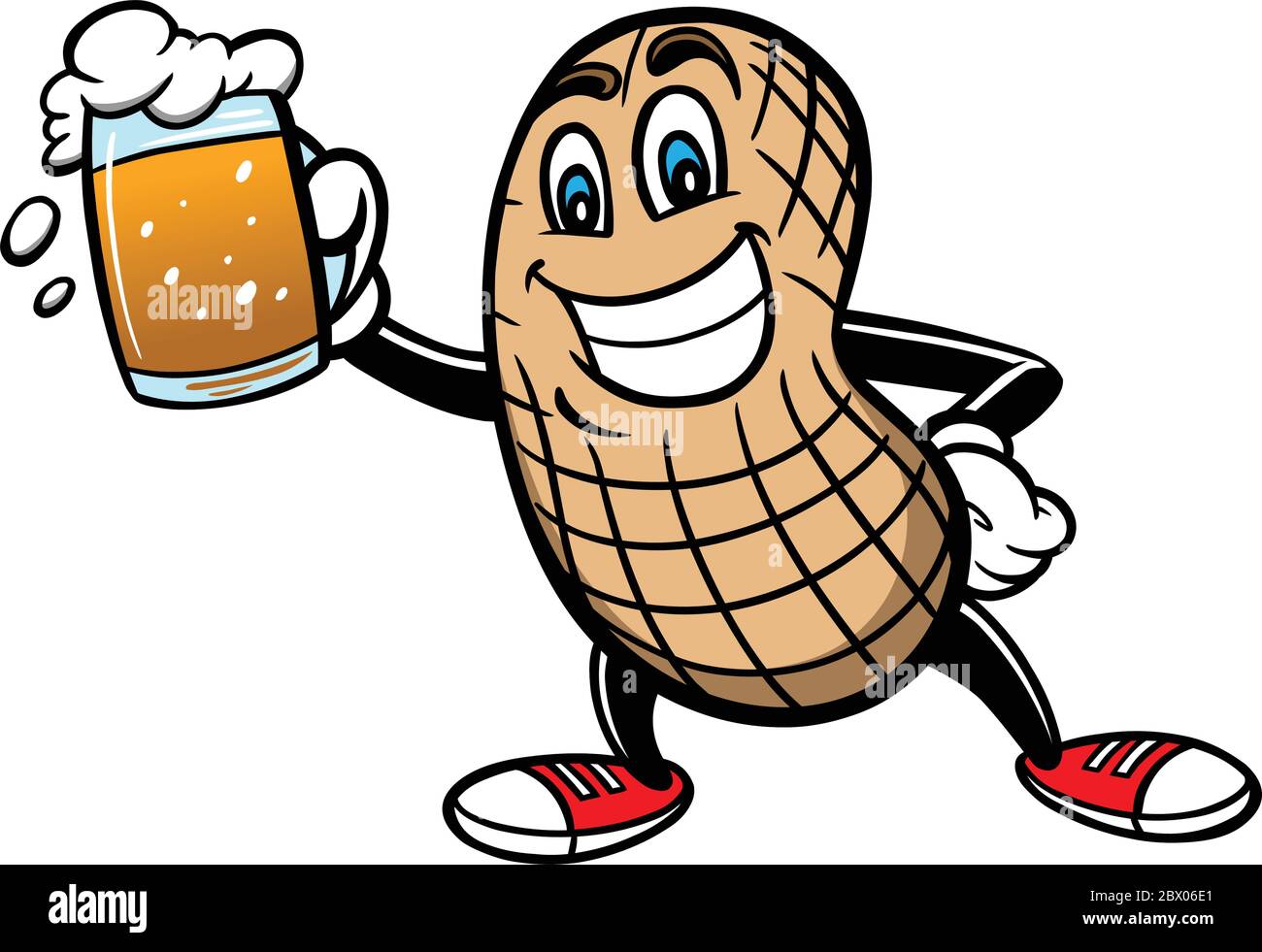 Peanut and Beer- A Cartoon Illustration of a Peanut and Beer Stock ...