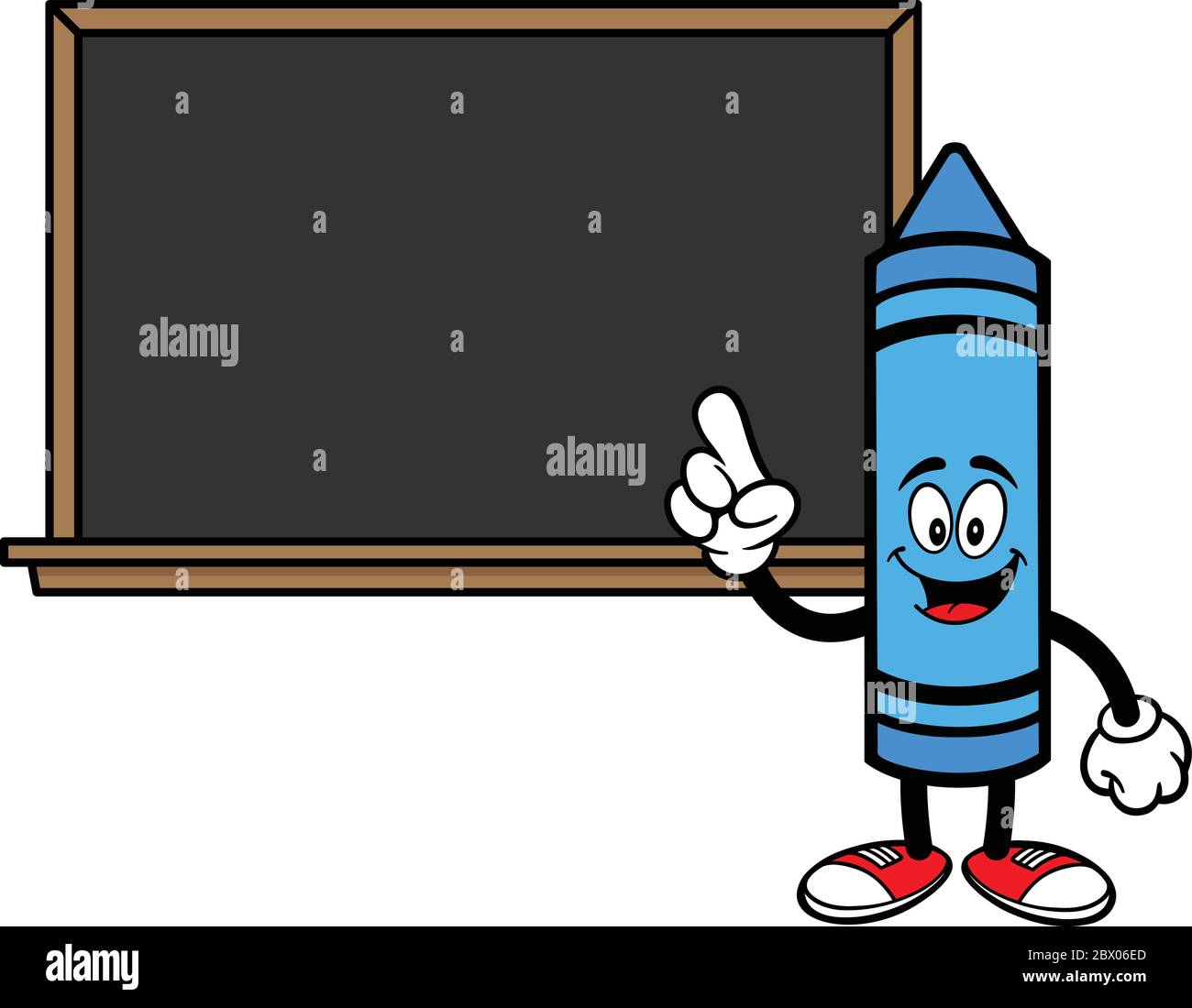 School Crayon Talking- A Cartoon Illustration of a School Crayon ...