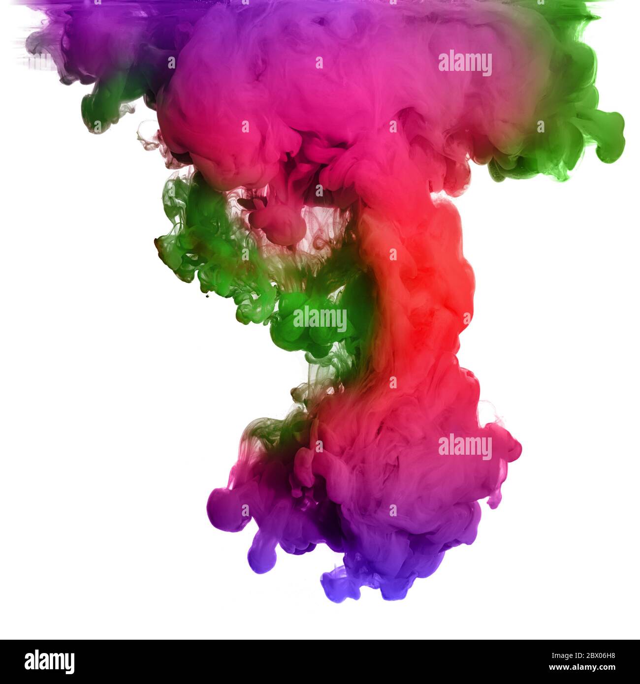 Ink in water isolated on white background. Rainbow of colors Stock ...