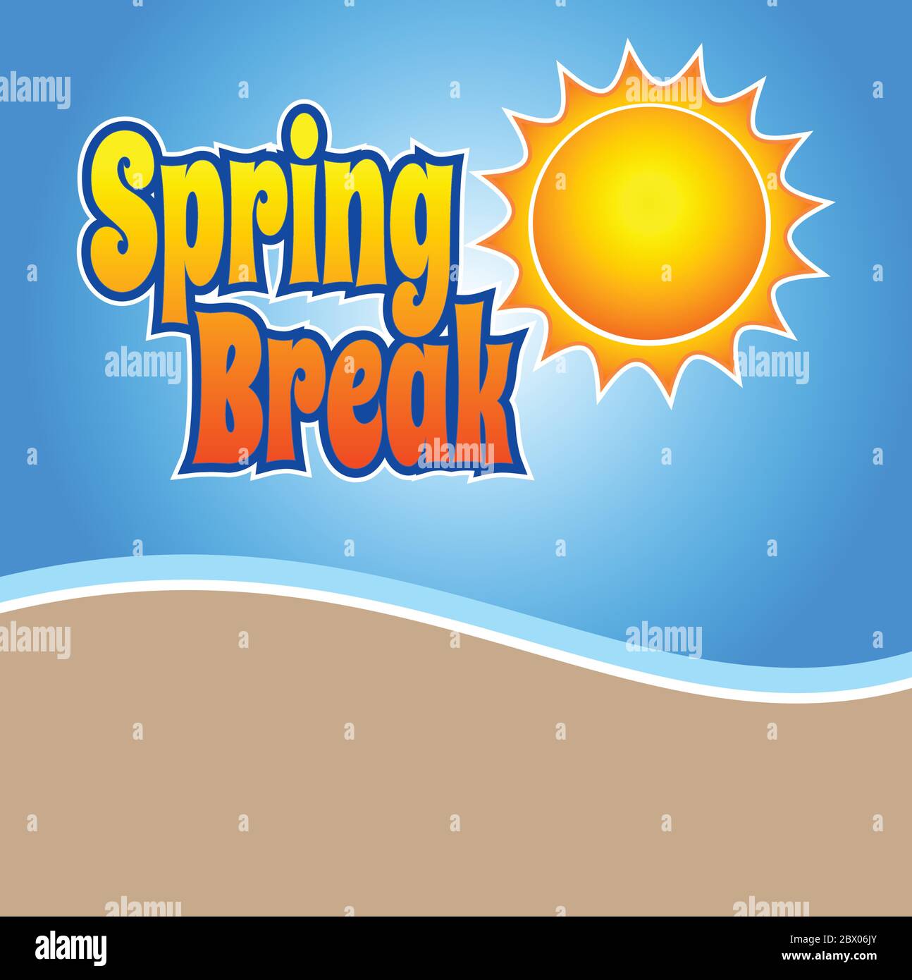 Spring Break- An Illustration of a Spring Break Logo Stock Vector Image ...