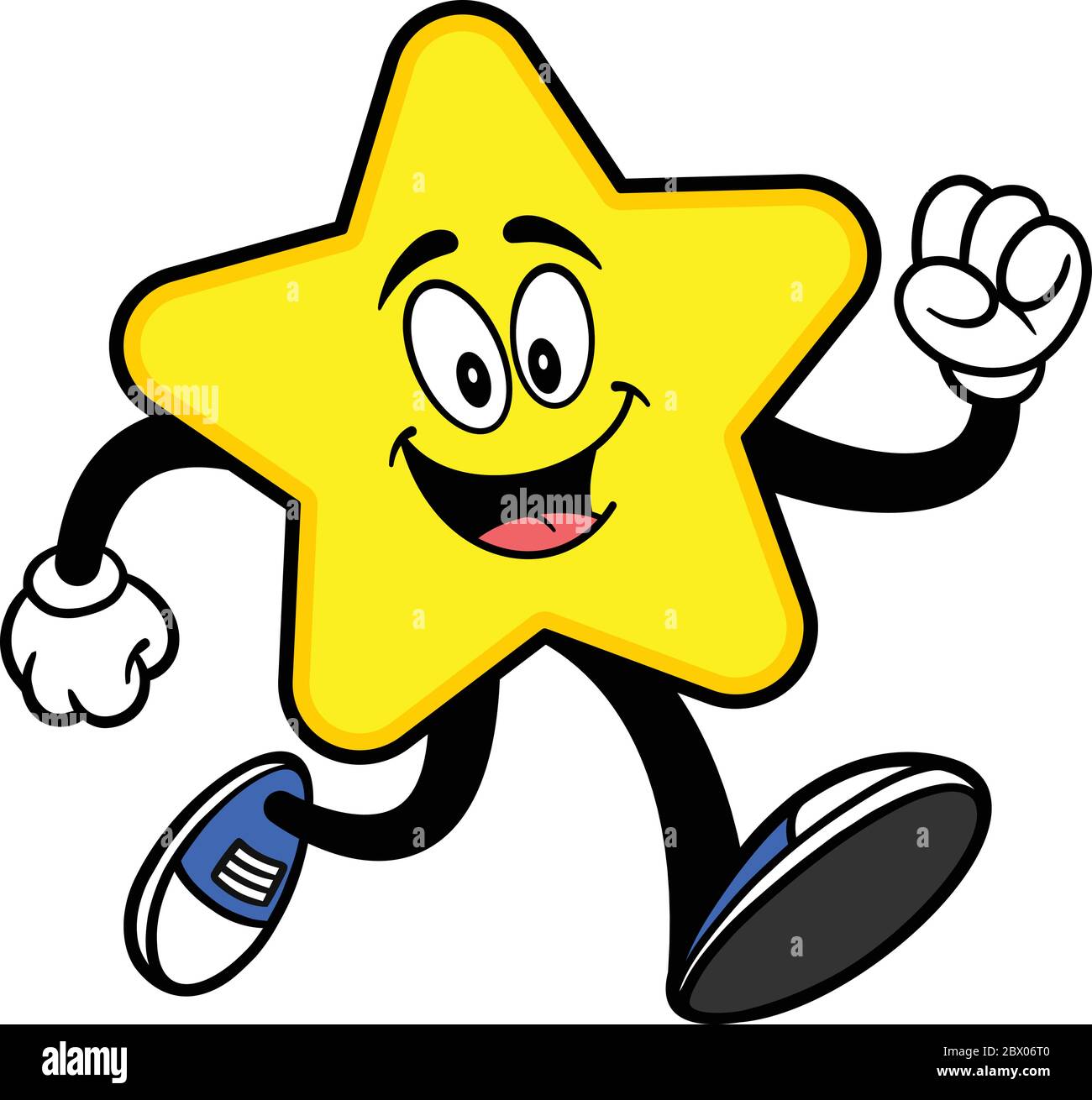 Star Mascot Running - A cartoon illustration of a Star Mascot Running ...