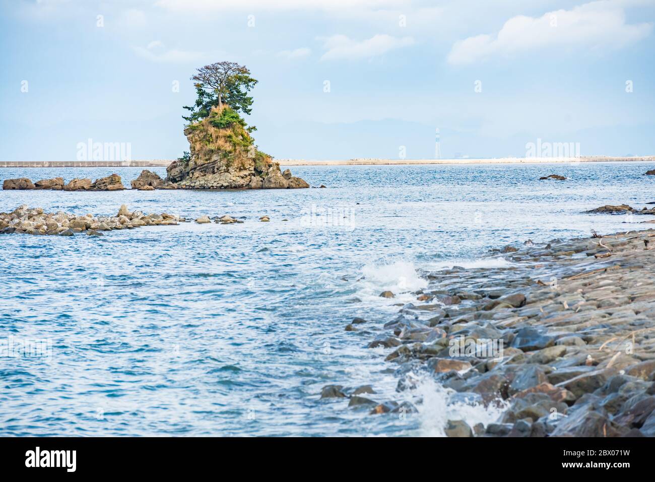 Toyama Bay is a bay located on the Amaharashi Coast,Onnaiwa Rock is a ...