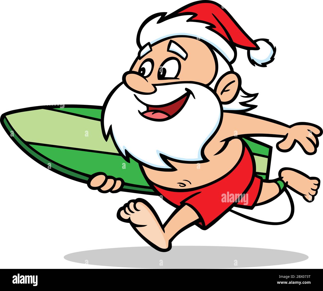 Surfing Santa- A Cartoon Illustration of a Surfing Santa Stock Vector ...