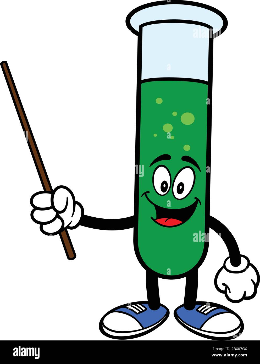 Test Tube with a Pointer - A cartoon illustration of a Test Tube Mascot ...