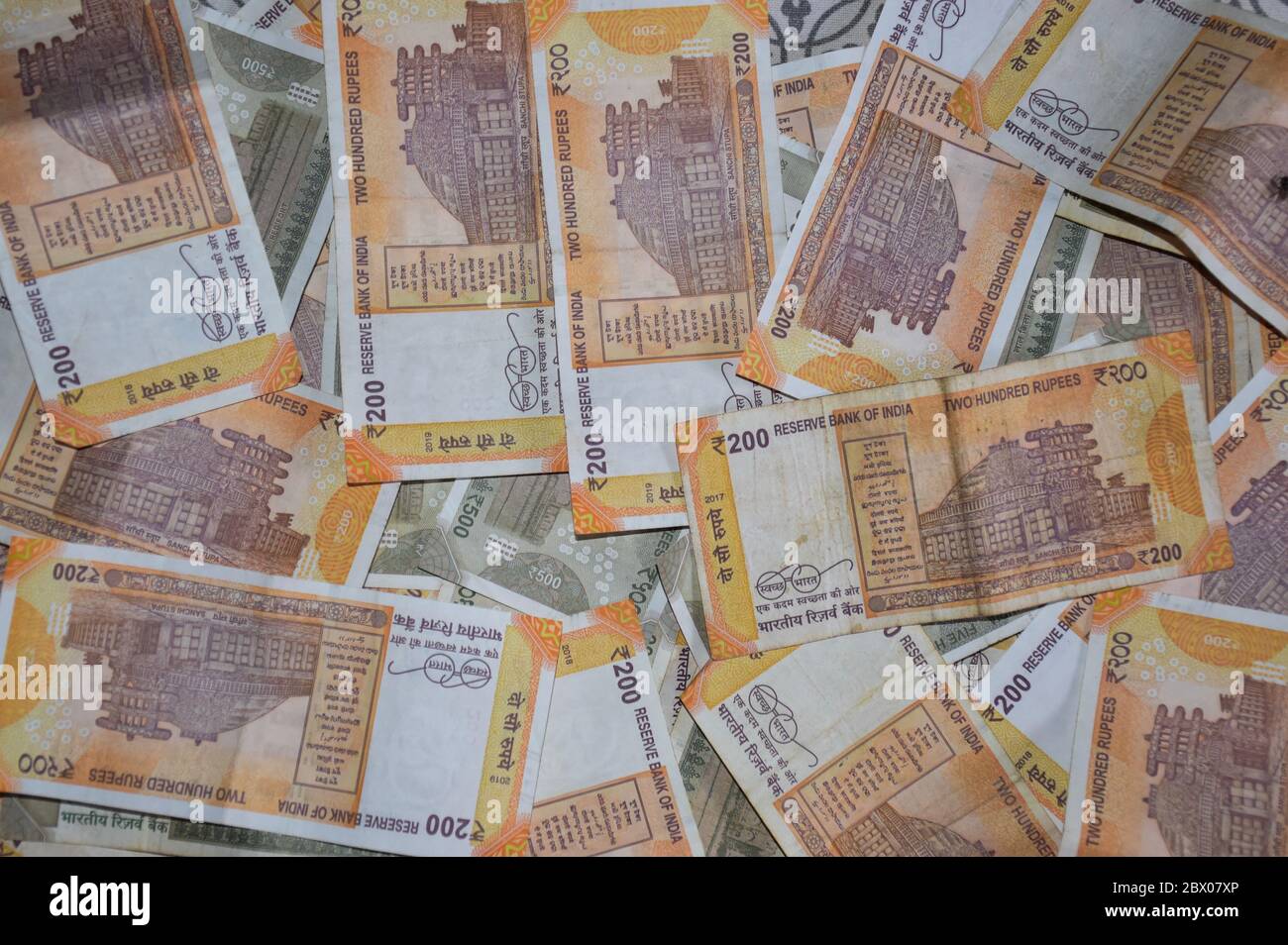 Indian new 200 rupees note hi-res stock photography and images - Alamy