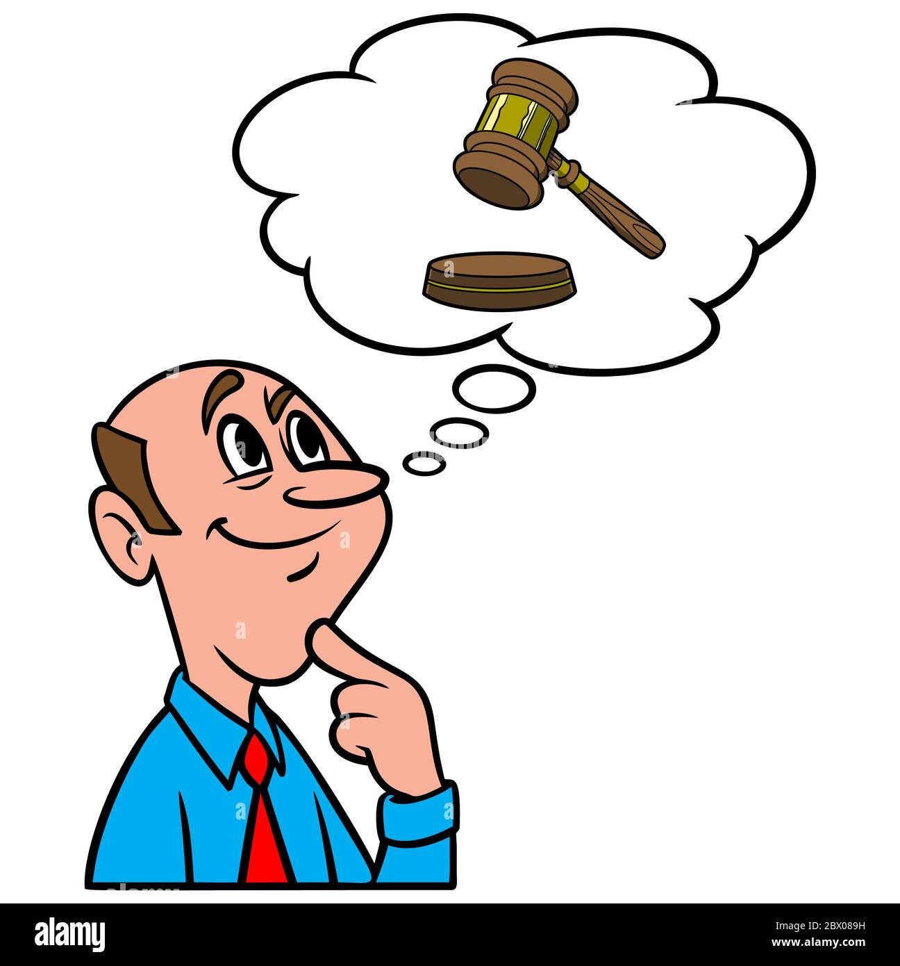 Thinking About Judge Gavel- An Illustration of a person Thinking About ...