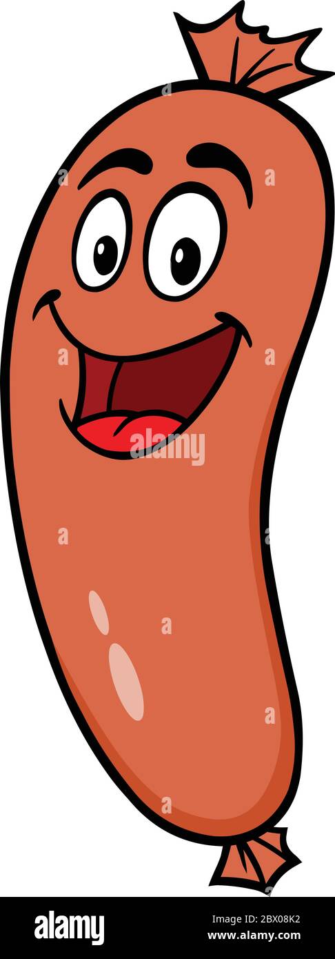 Sausage Cartoon- An Illustration of a Sausage Cartoon Stock Vector ...