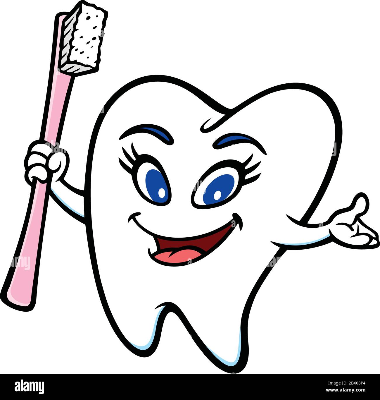 Tooth Girl Mascot- A Cartoon Illustration of a Tooth Girl Mascot Stock ...