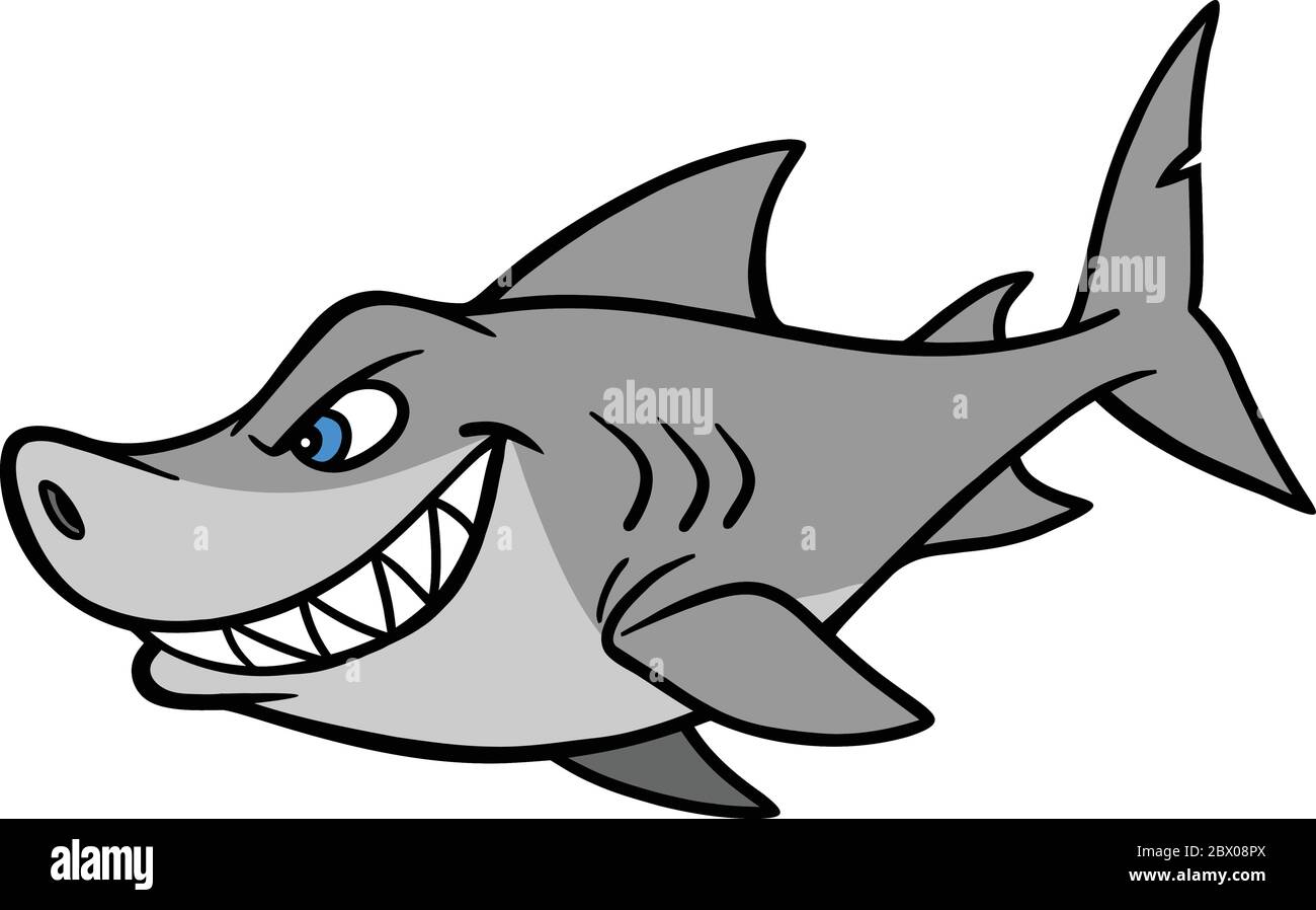 Shark Cartoon- An Illustration of a Cartoon Shark Stock Vector Image ...