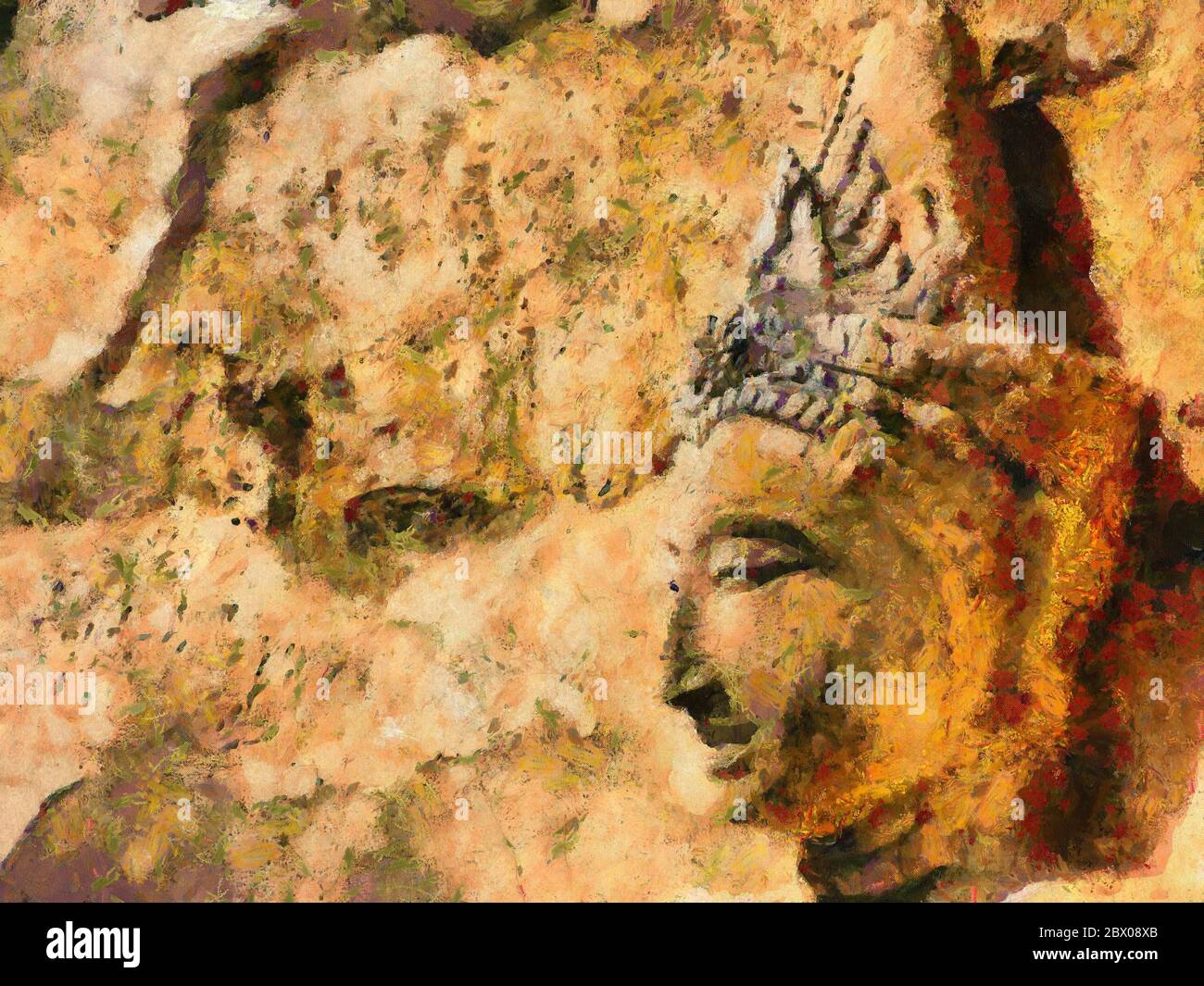 Ancient stucco patterns Illustrations creates an impressionist style of ...