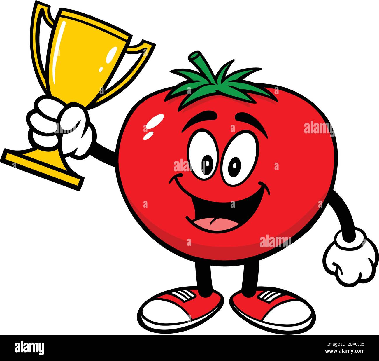 Tomato with Trophy- A Cartoon Illustration of a Tomato with a Trophy ...