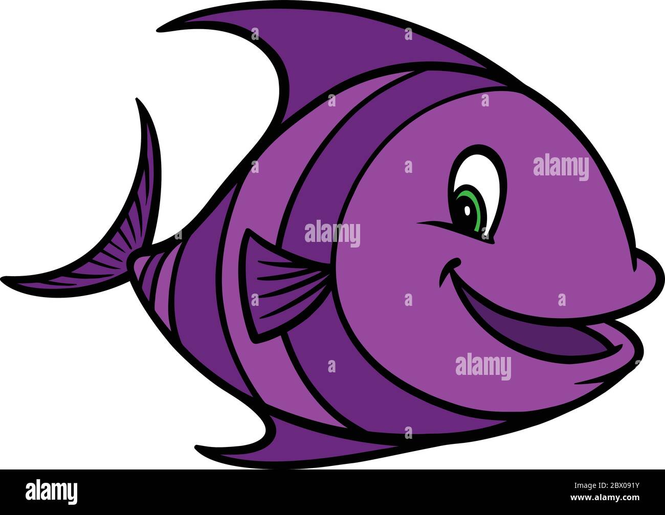 Tropical Fish Cartoon- A Cartoon Illustration of a Tropical Fish Stock ...