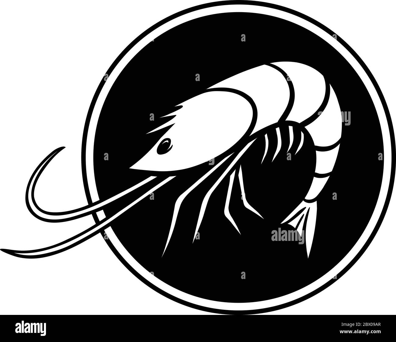 Shrimp Insignia- An Illustration of a Shrimp Insignia Stock Vector ...