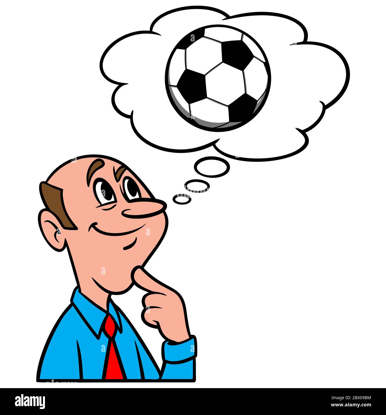 Thinking About Soccer- An Illustration of a Person Thinking About ...