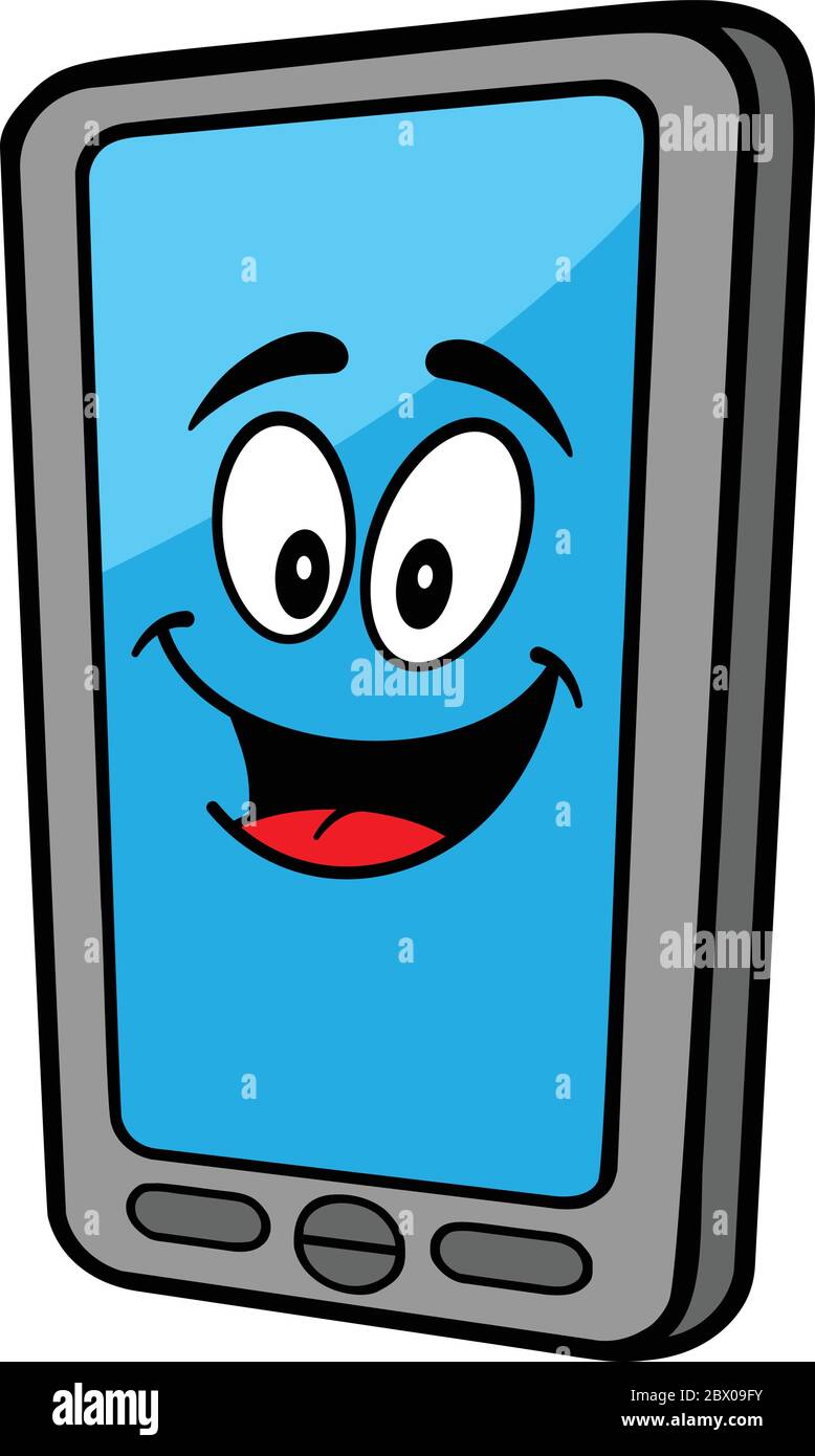 Smartphone Mascot- A Cartoon Illustration of a Smartphone Mascot Stock ...