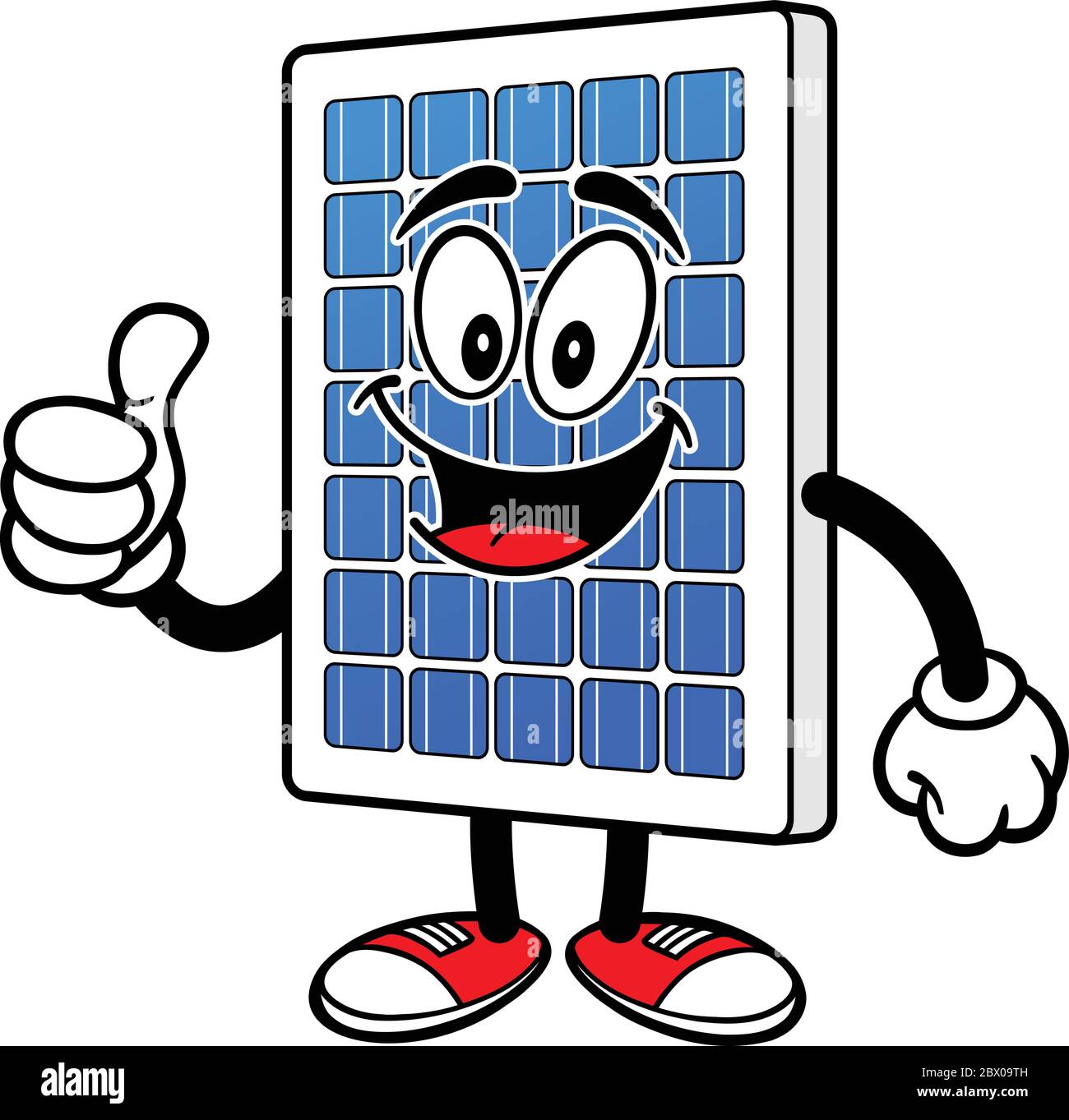 Solar Panel with Thumbs Up- A Cartoon Illustration of a Solar Panel ...
