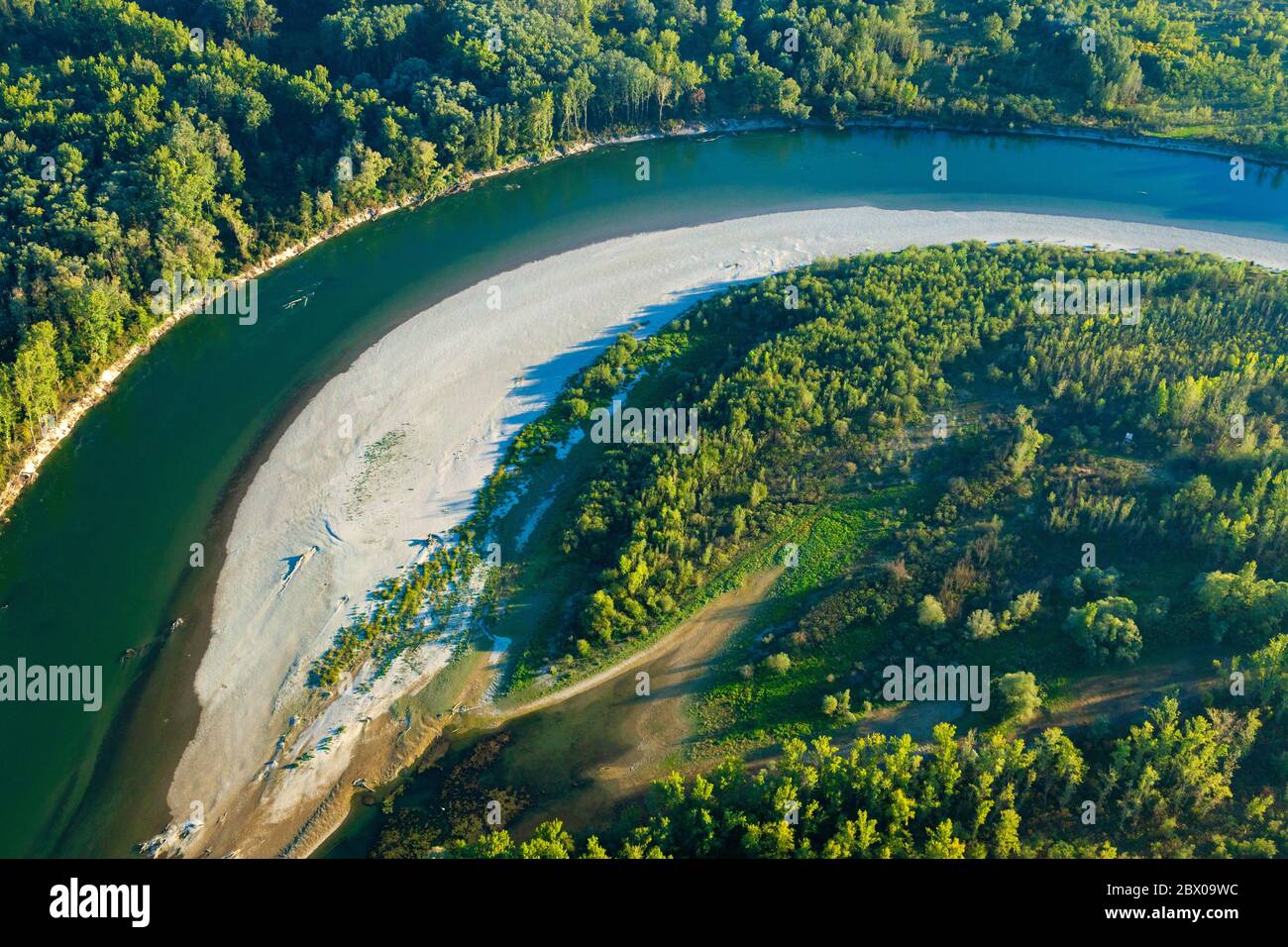 Aerial photo of the Drava River in Croatia Stock Photo - Alamy