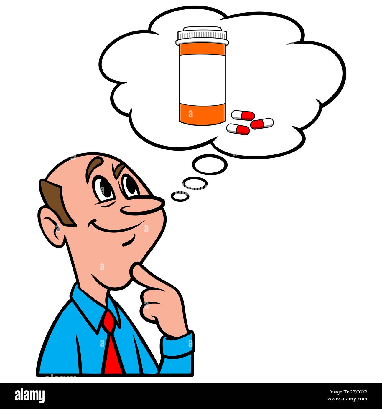 Thinking About Prescription Drugs- An Illustration of a person Thinking ...