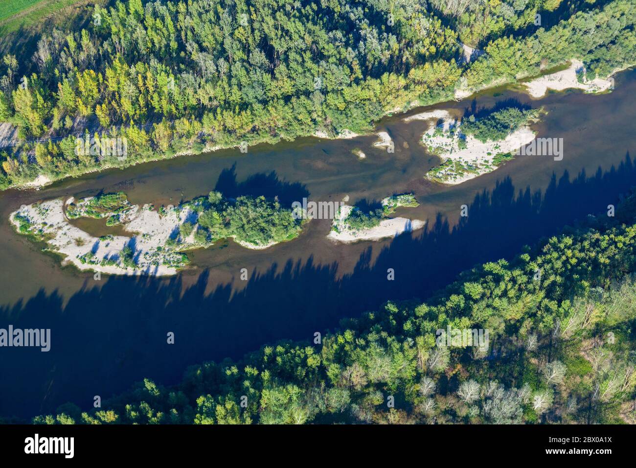 Aerial photo of the Drava River in Croatia Stock Photo - Alamy