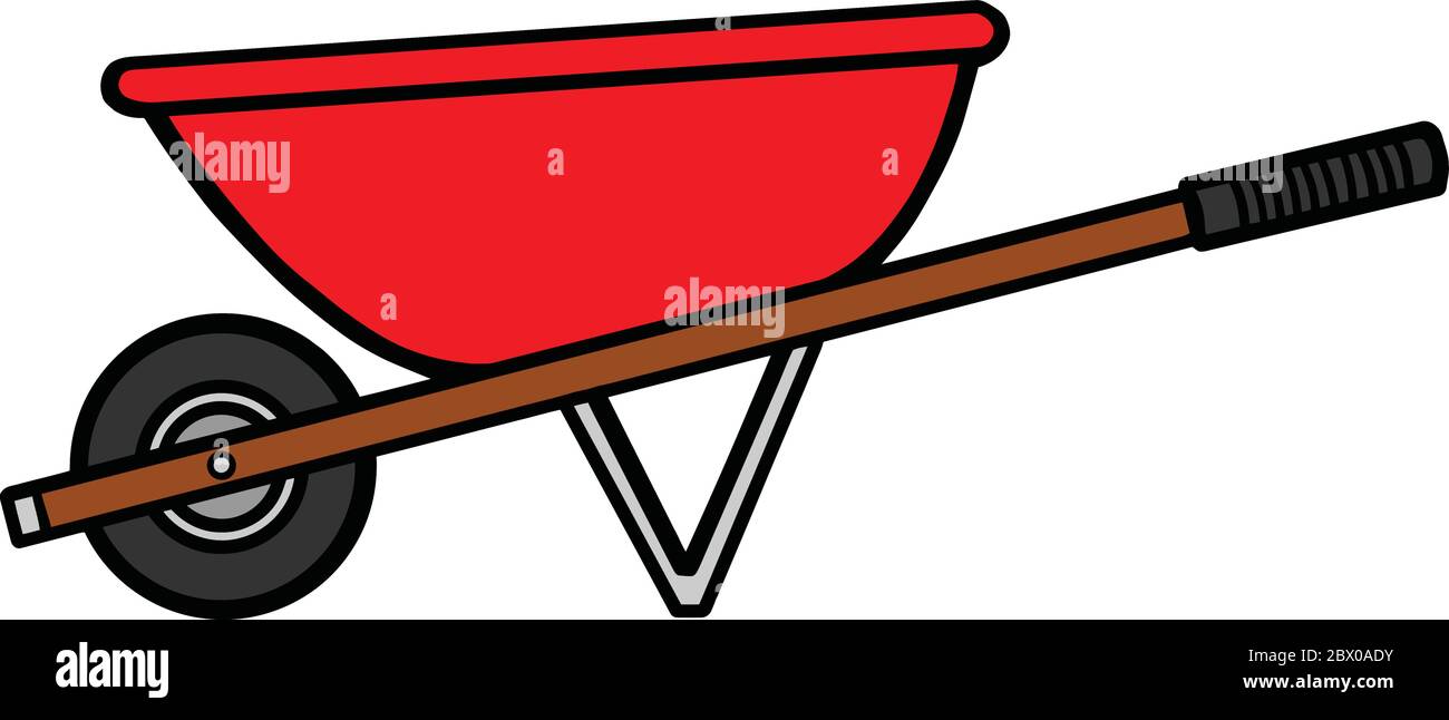 Wheelbarrow - A cartoon illustration of a backyard Wheelbarrow Stock ...