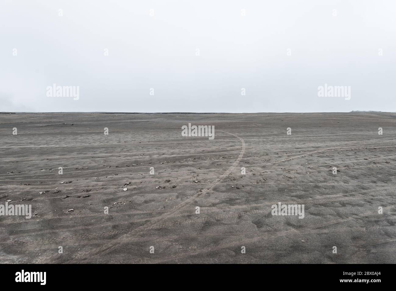 grass, traffic track and trail on barren sand Stock Photo - Alamy