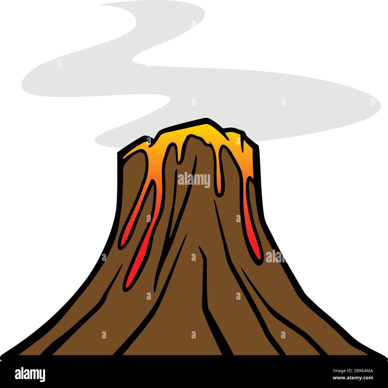 Volcano Smoke - An illustration of a Volcano smoking Stock Vector Image ...