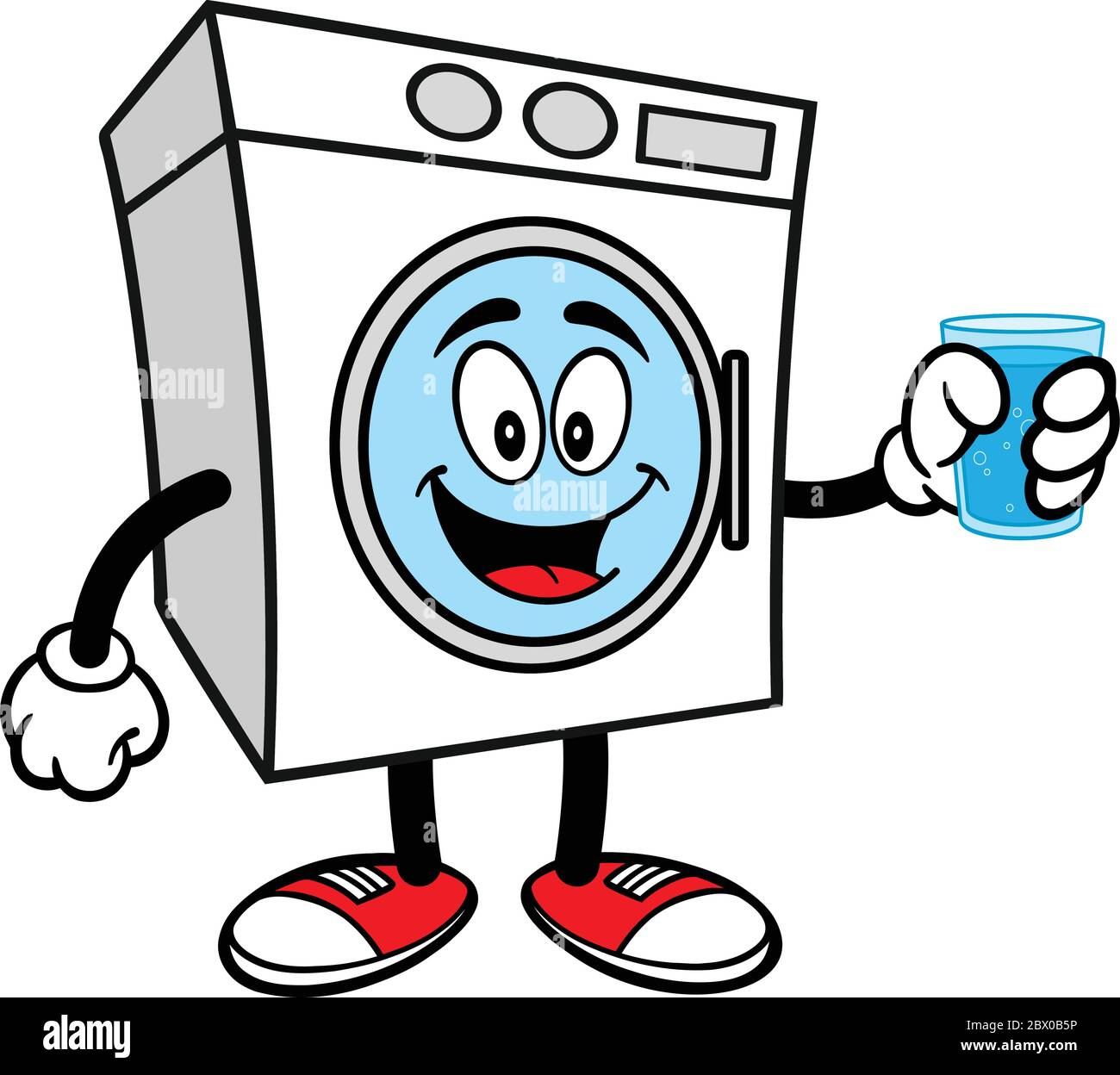 Washer with Water- A Cartoon Illustration of a Washer with Water Stock ...