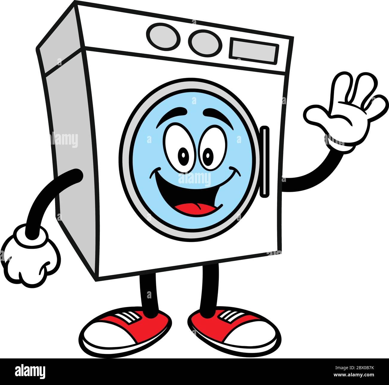Washer Waving- A Cartoon Illustration of a Washer Waving Stock Vector ...