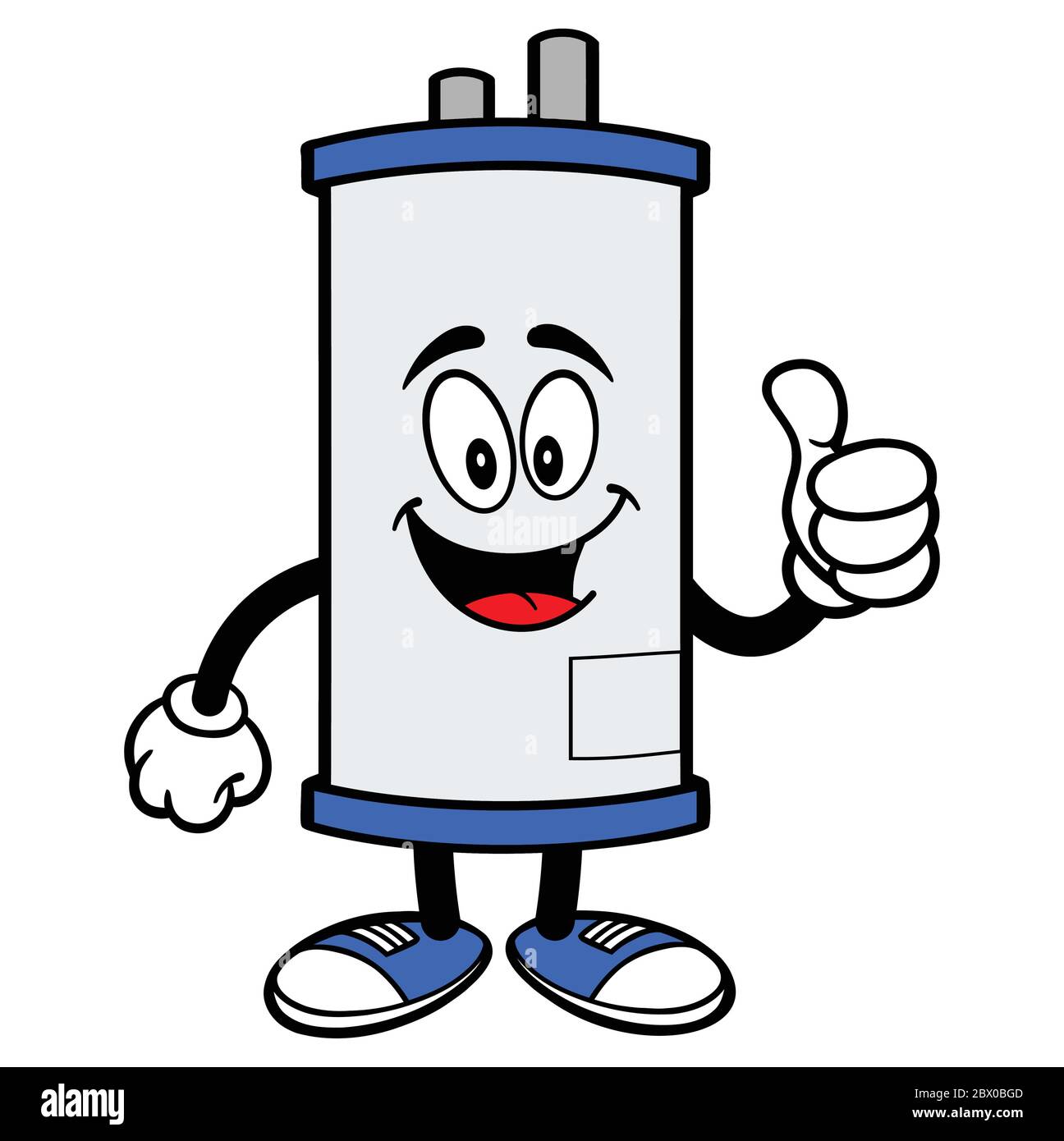 Water Heater with Thumbs Up- A Cartoon Illustration of a Water Heater ...