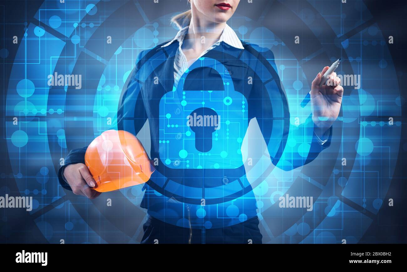 Digital cybersecurity and network protection Stock Photo - Alamy