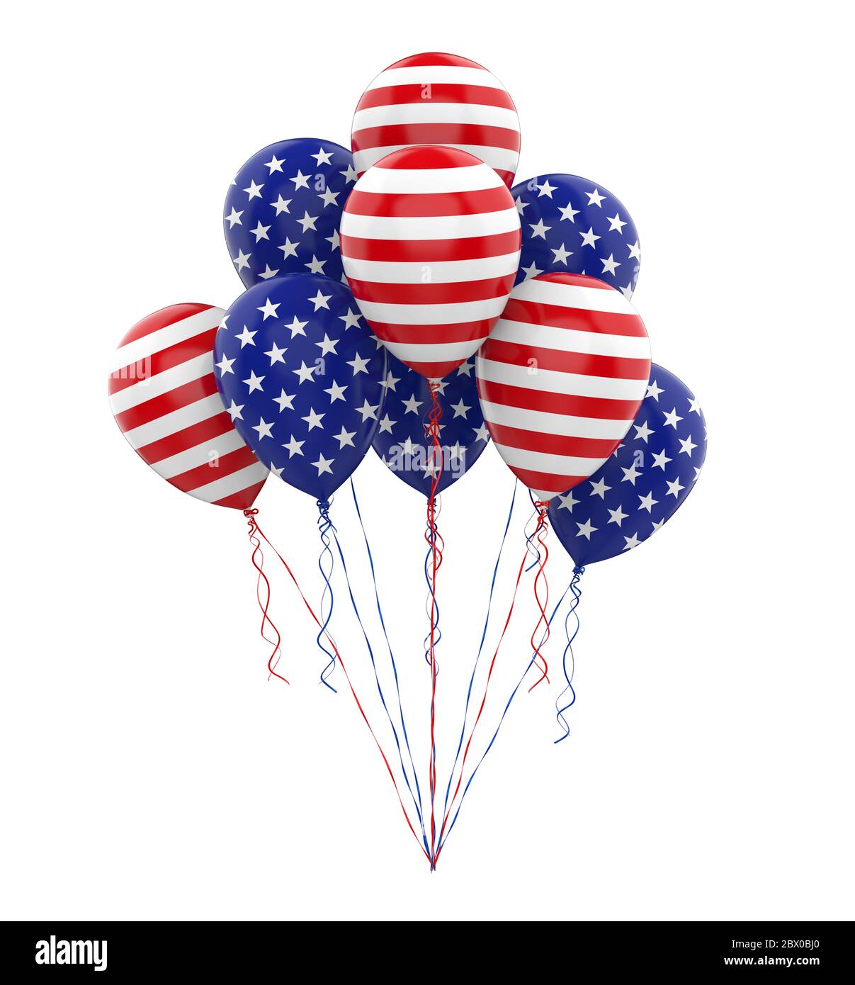 US Patriotic Balloons Isolated Stock Photo - Alamy