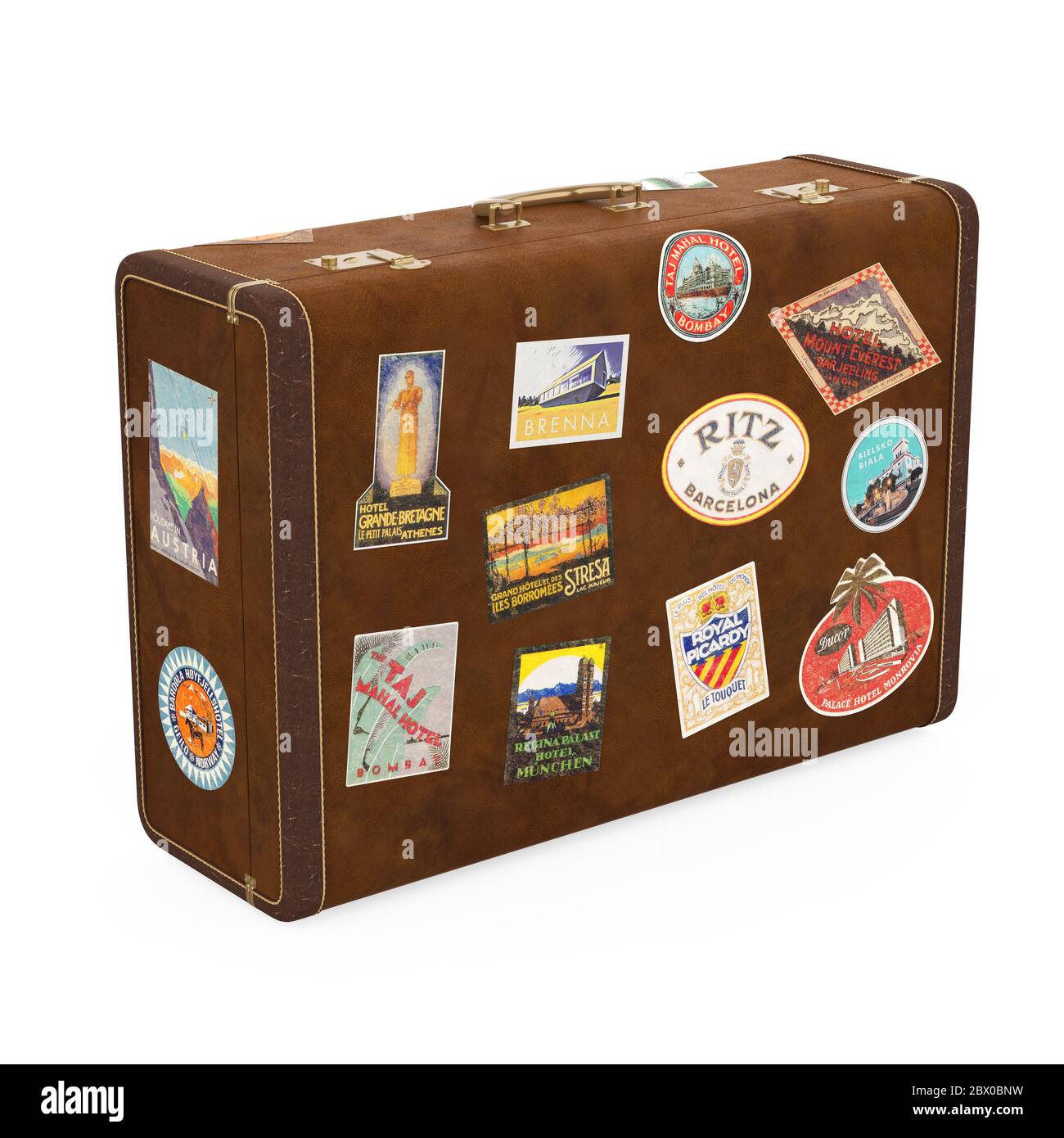 Vintage suitcase stickers hi-res stock photography and images - Alamy