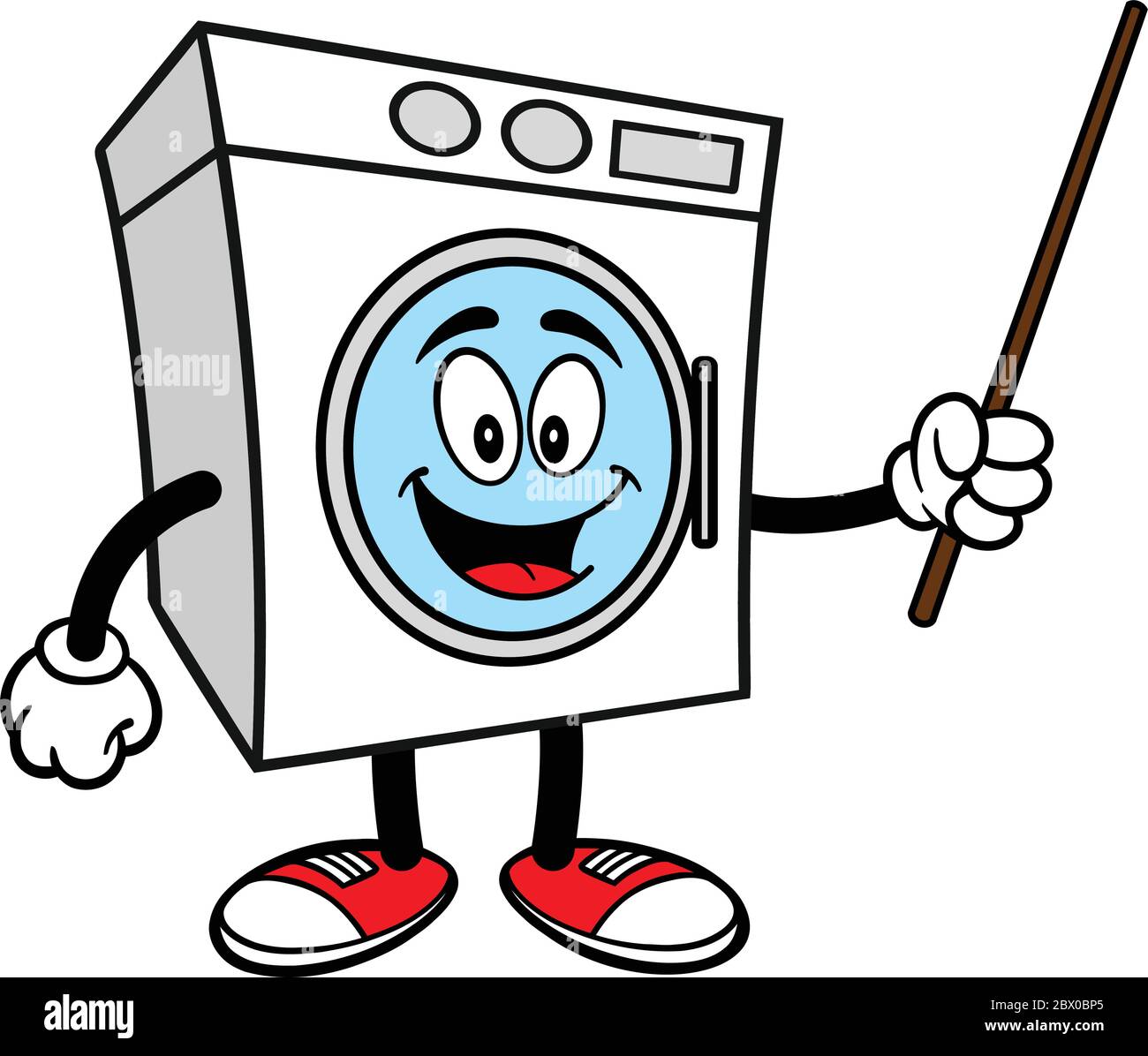 Washer with Pointer- A Cartoon Illustration of a Washer with a Pointer ...