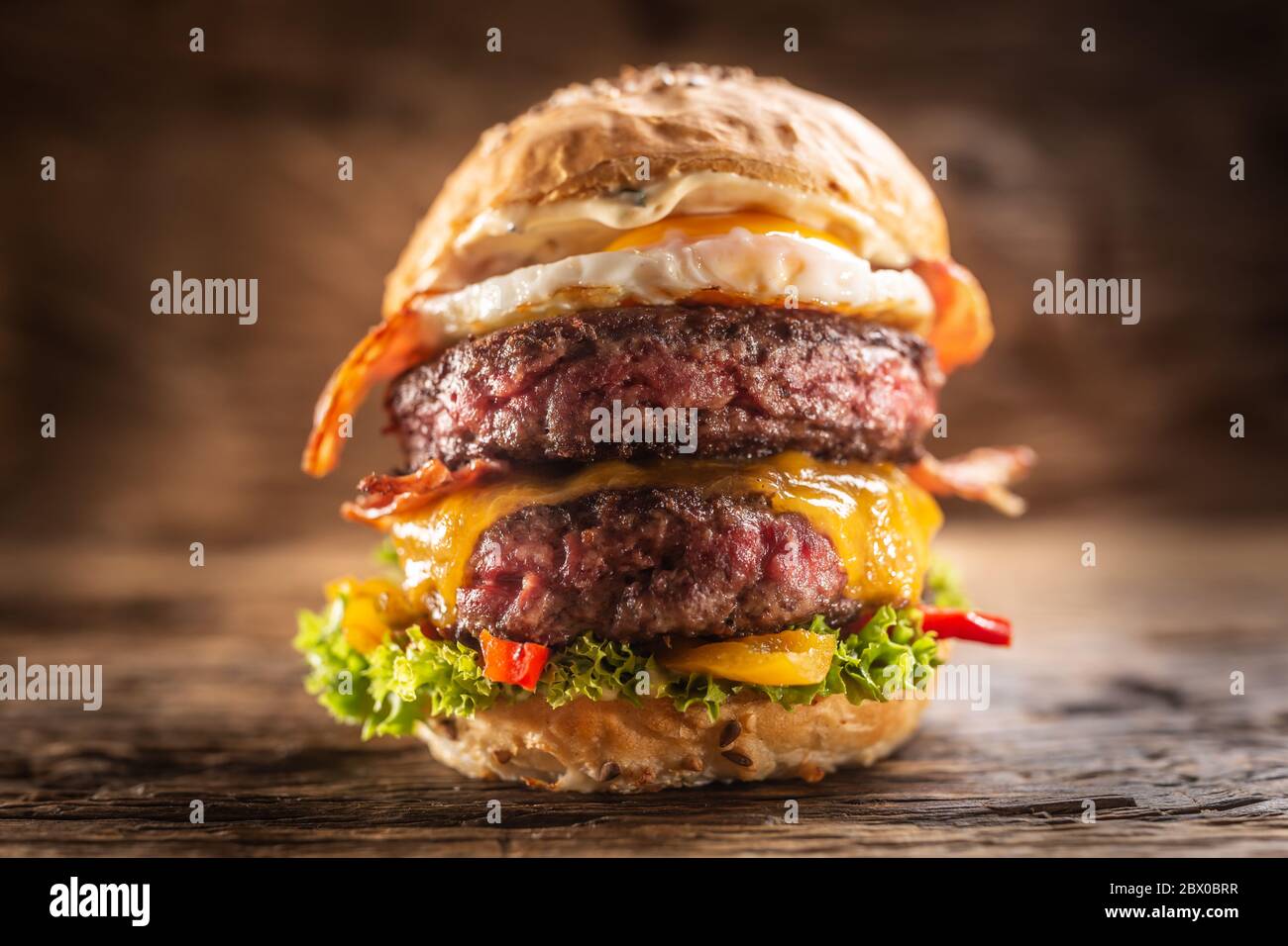 Double hamburger with cheese hi-res stock photography and images - Alamy