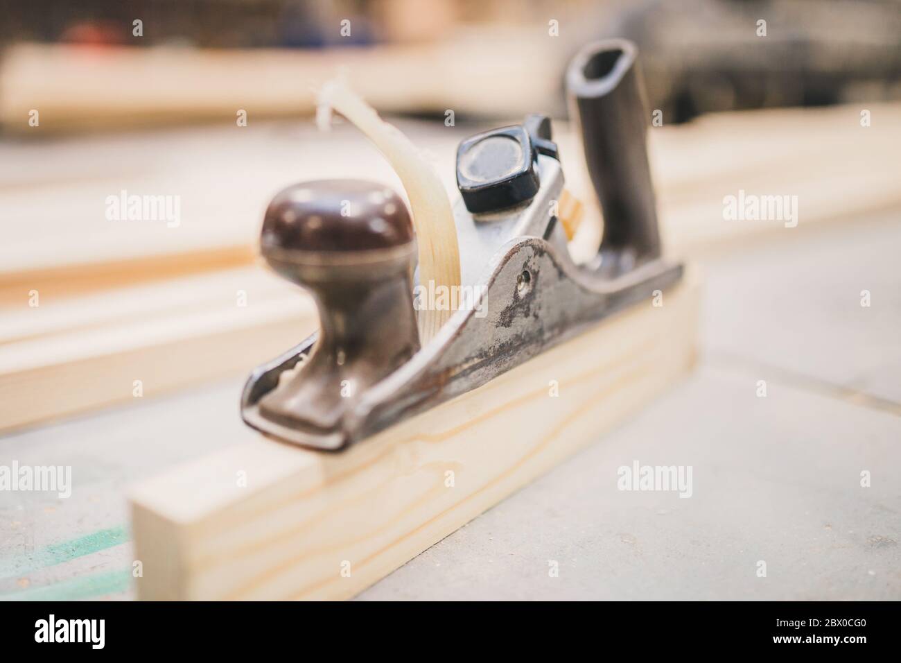 Carpentry workshop - workplace on the workbench - tools and materials ...