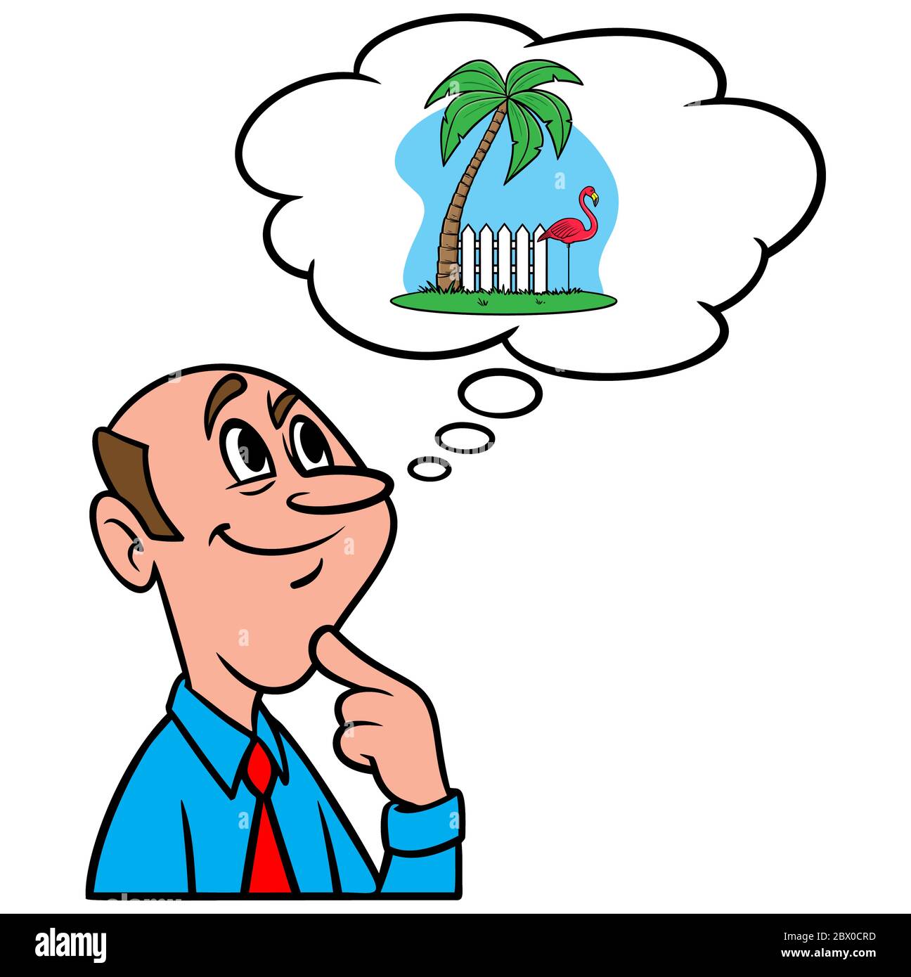 Thinking About Retirement- An Illustration of a person thinking about ...